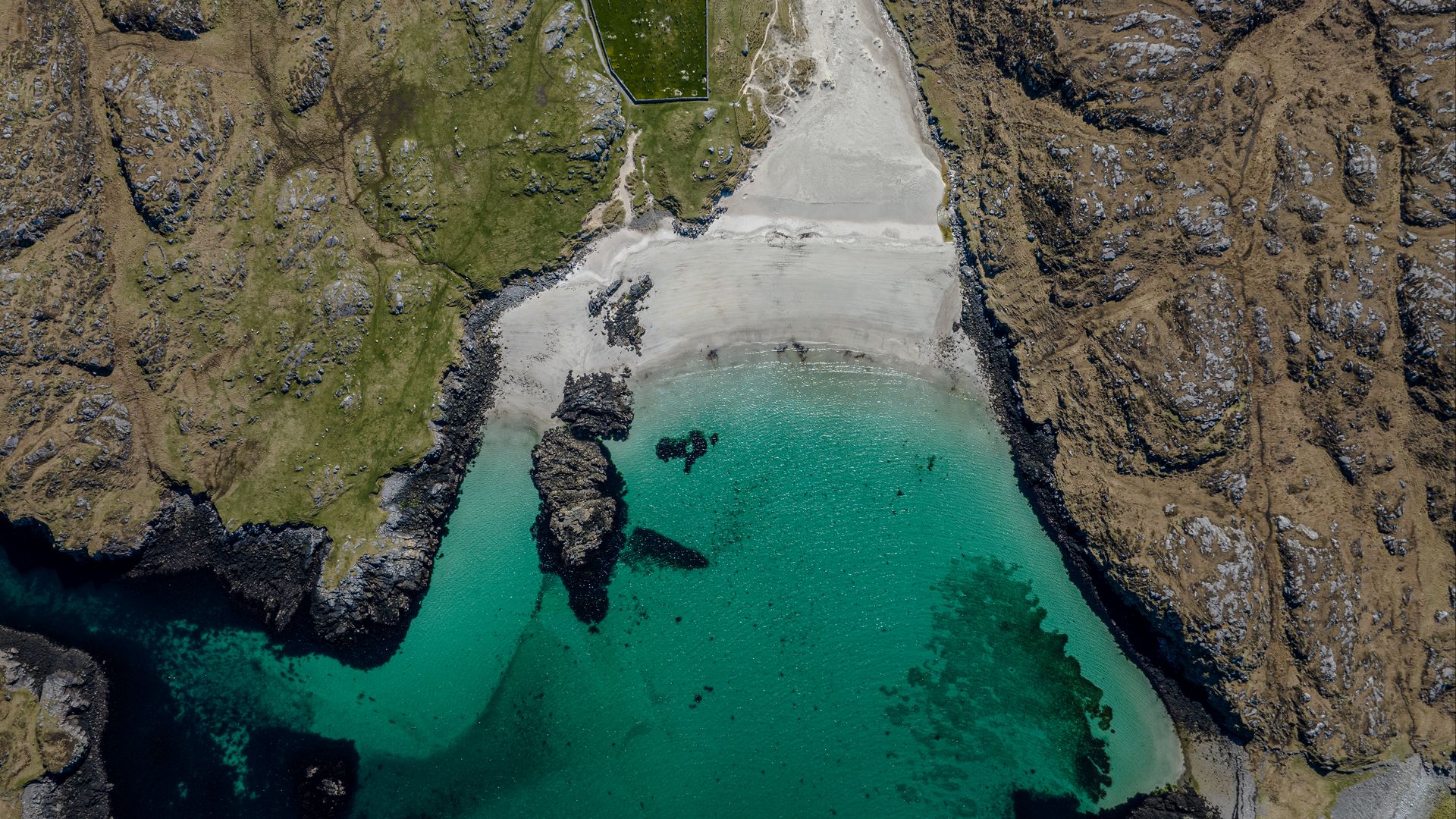 Download wallpaper 1920x1080 sea, island, bay, aerial view full hd ...