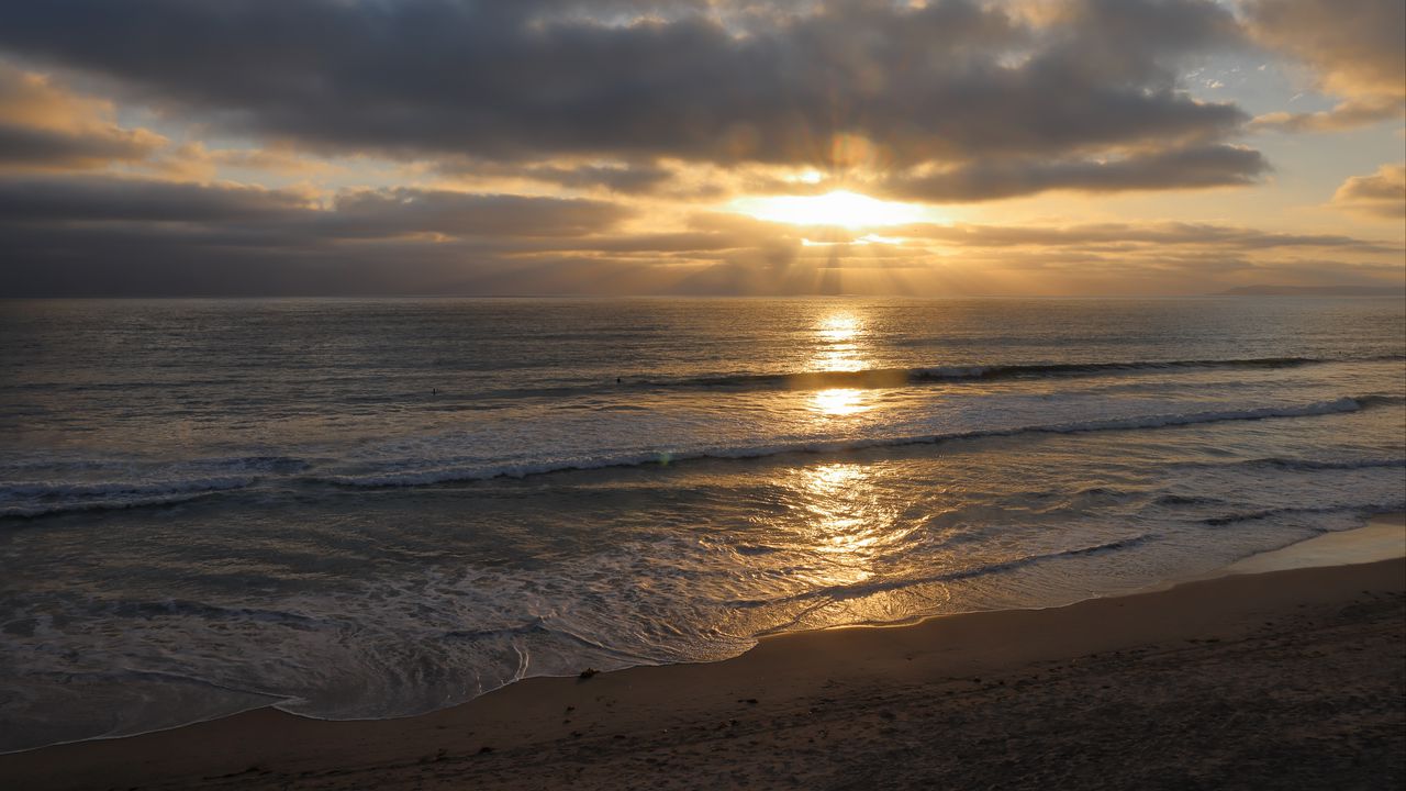 Wallpaper sea, landscape, nature, sunset, waves hd, picture, image