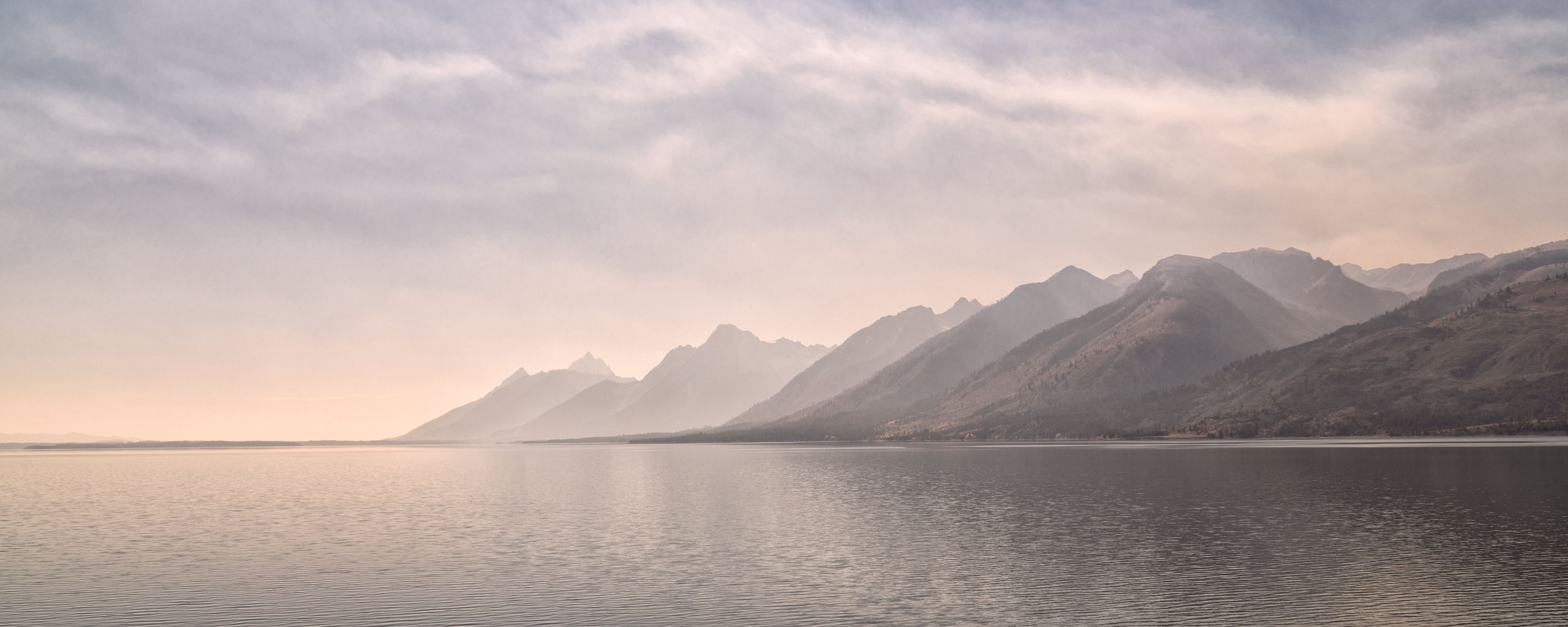 Download wallpaper 2560x1024 sea, mountains, fog, landscape, nature ...