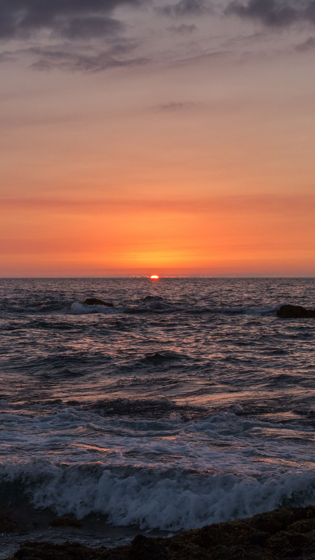Download wallpaper 1080x1920 sea, ocean, waves, horizon, sunset samsung ...