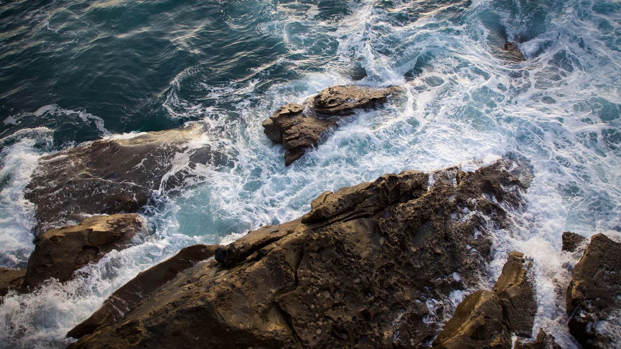 Wallpaper sea, rocks, waves, water hd, picture, image