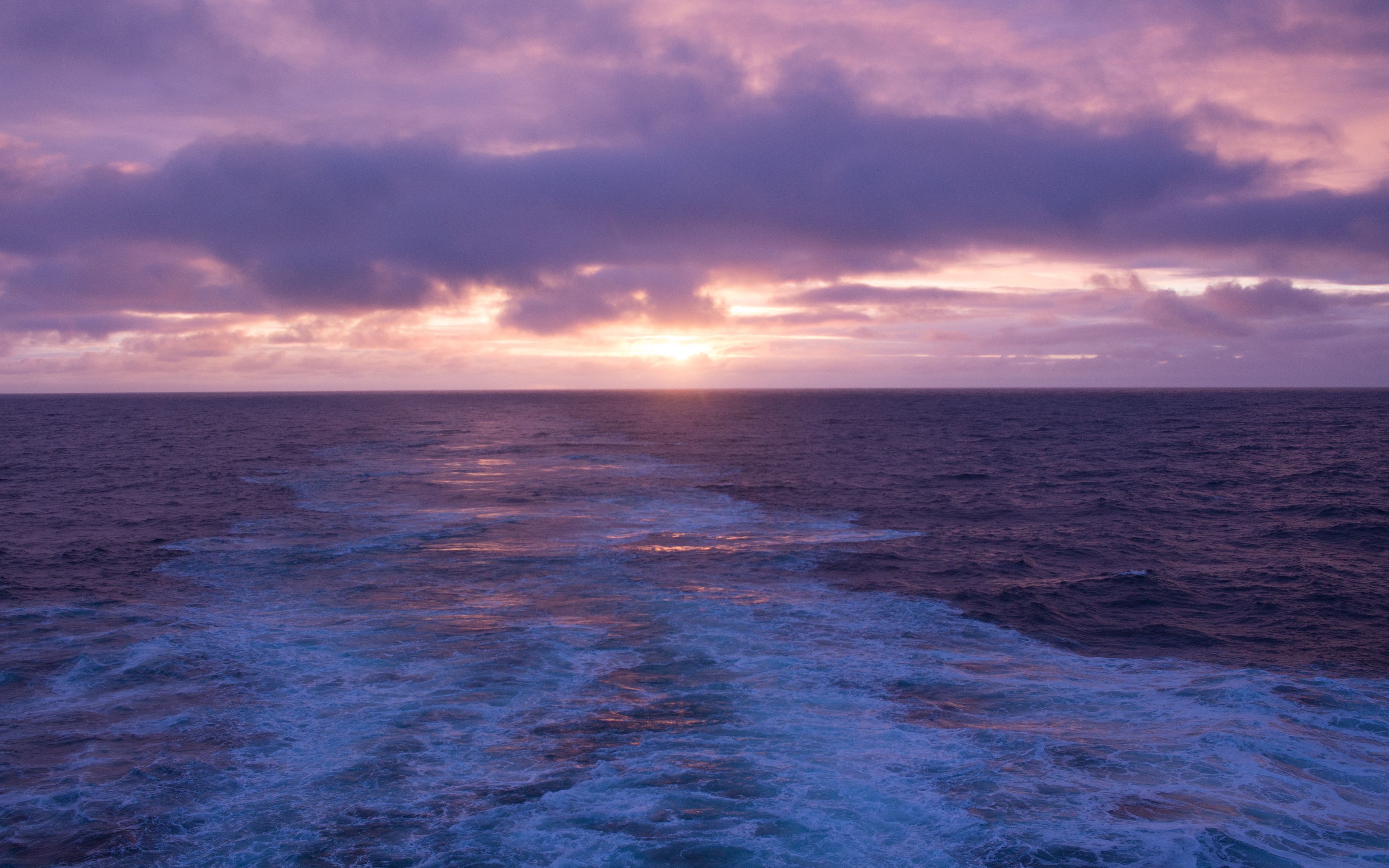 Download wallpaper 3840x2400 sea, sunset, waves, water, sun, horizon 4k ...