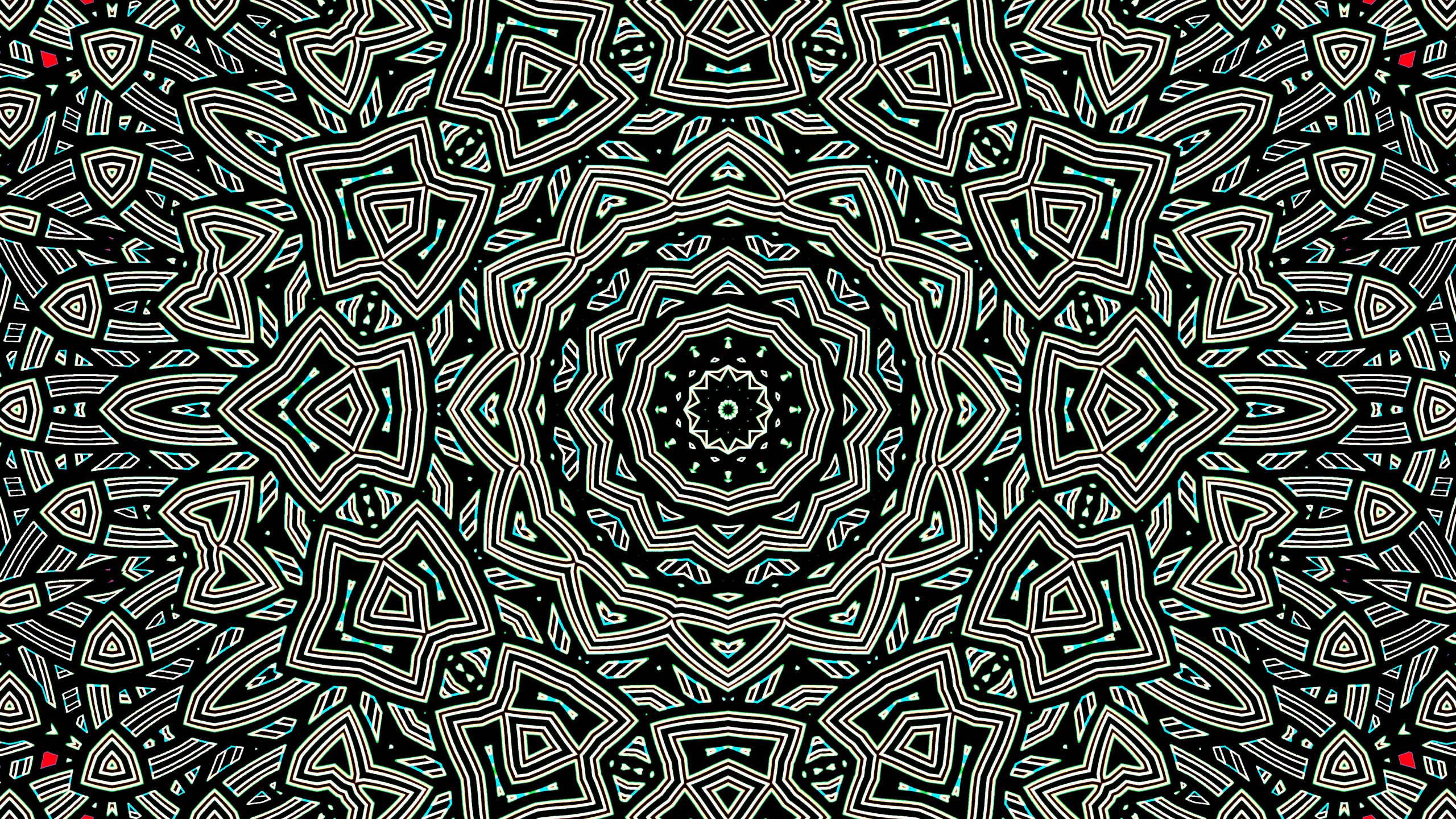 Download wallpaper 2560x1440 shapes, fractal, kaleidoscope, pattern ...