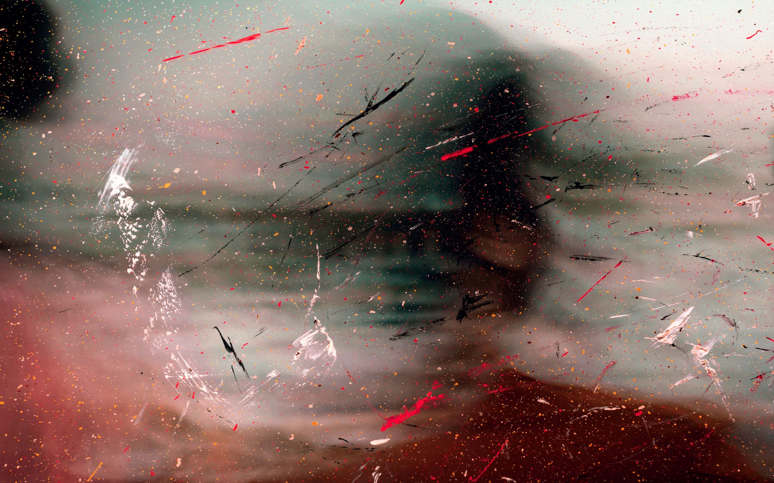 Download wallpaper 2560x1600 silhouette, blur, paint, distortion ...