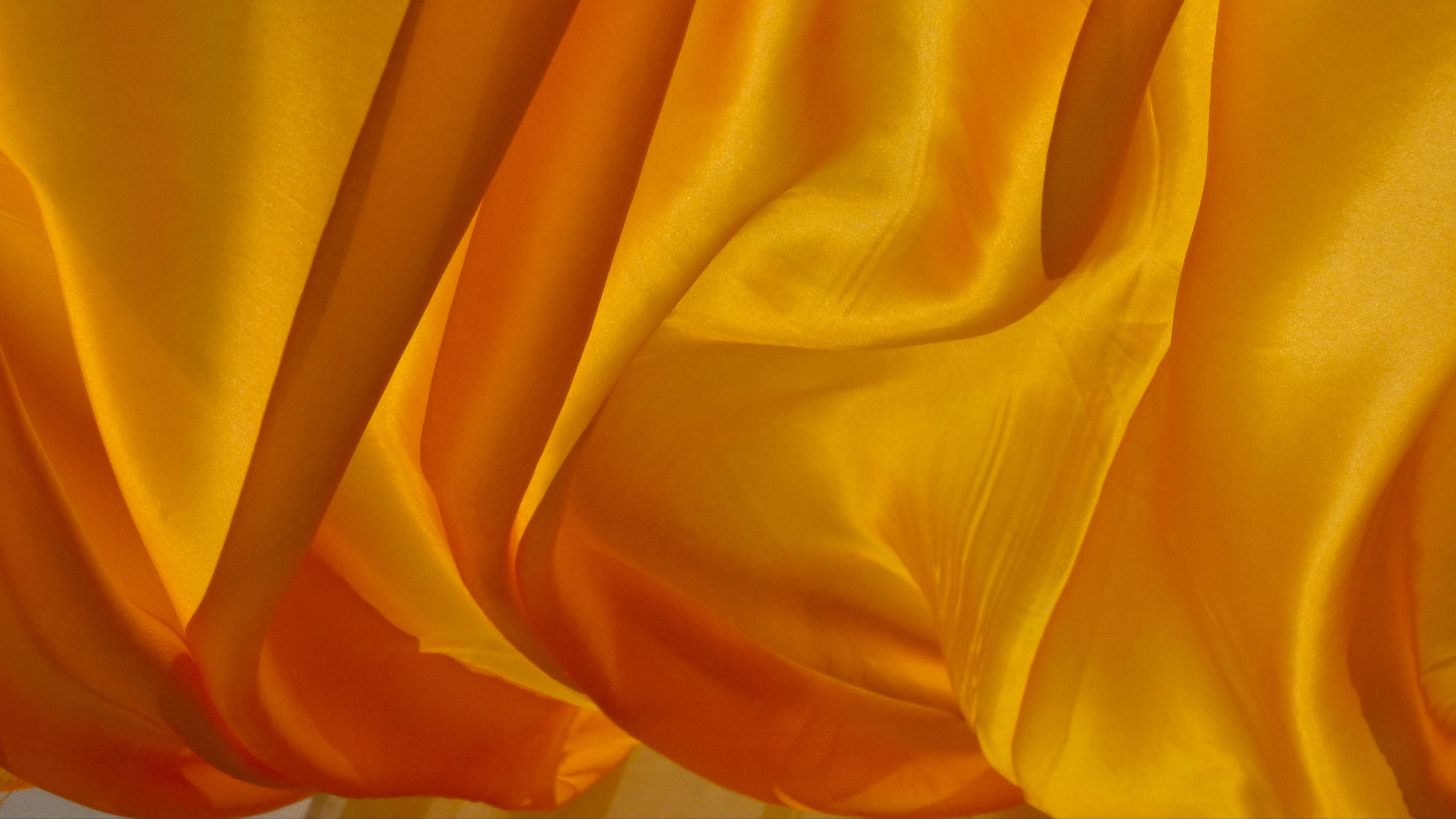Download wallpaper 3840x2160 silk, fabric, folds, yellow 4k uhd 16:9 hd ...