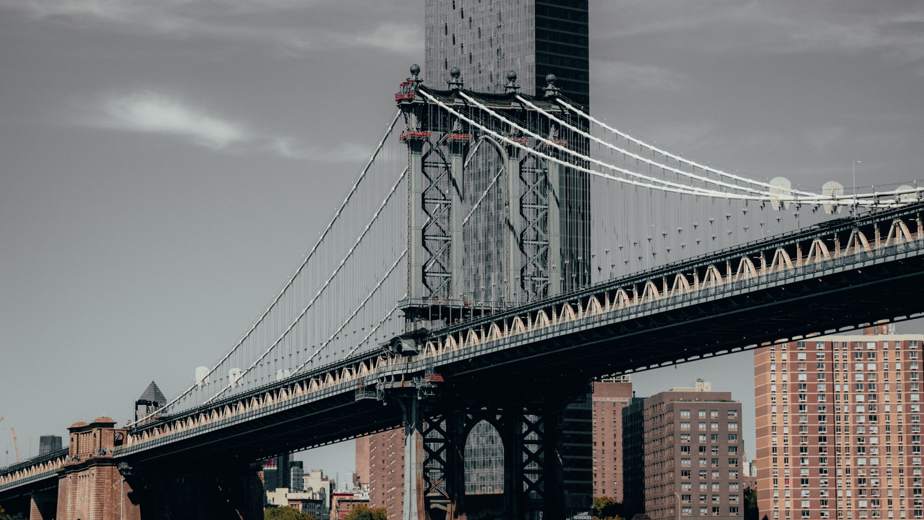 Download wallpaper 3840x2160 skyscraper, bridge, city, sea 4k uhd 16:9 ...