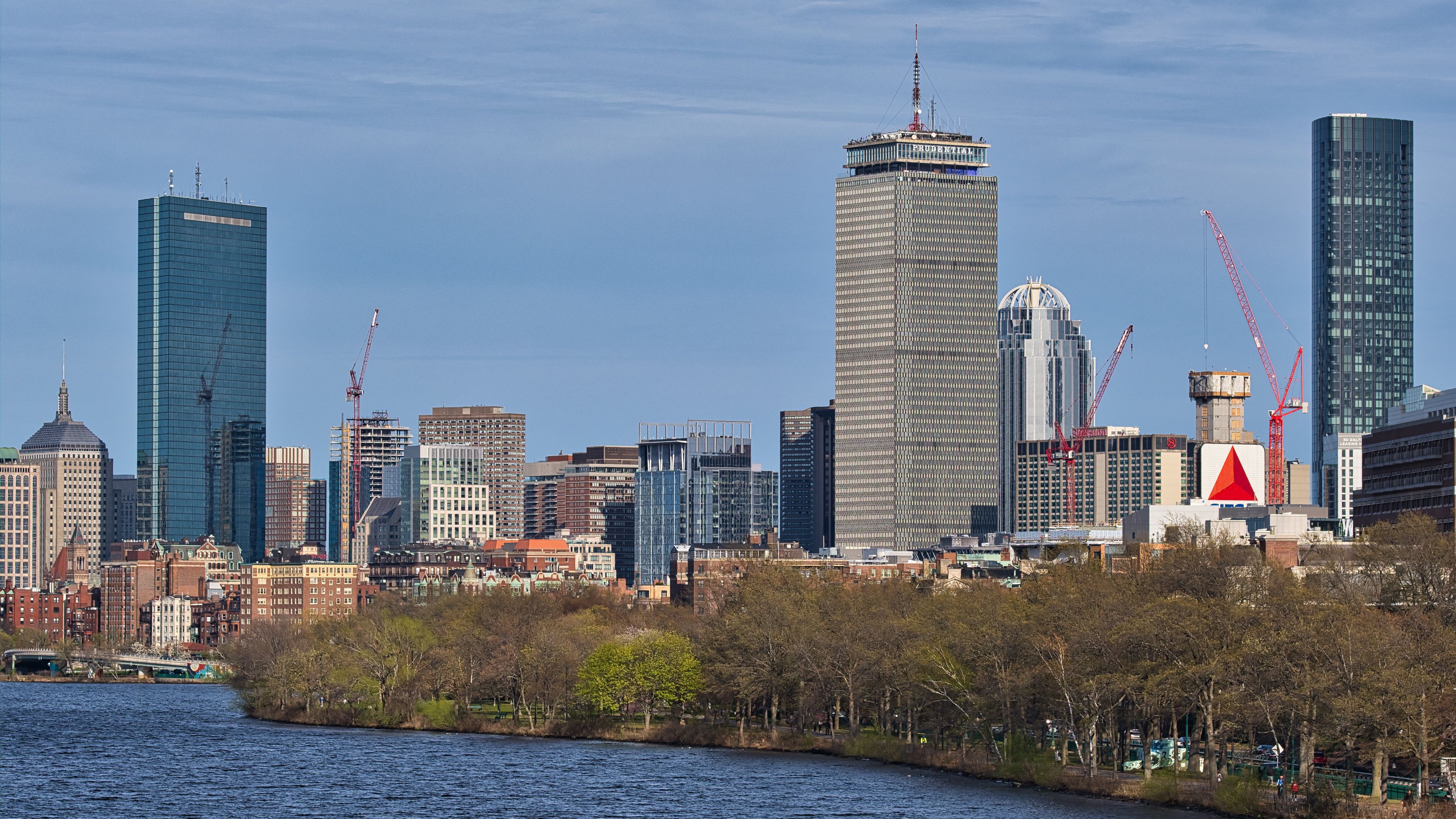 Download wallpaper 3840x2160 skyscrapers, buildings construction, trees ...