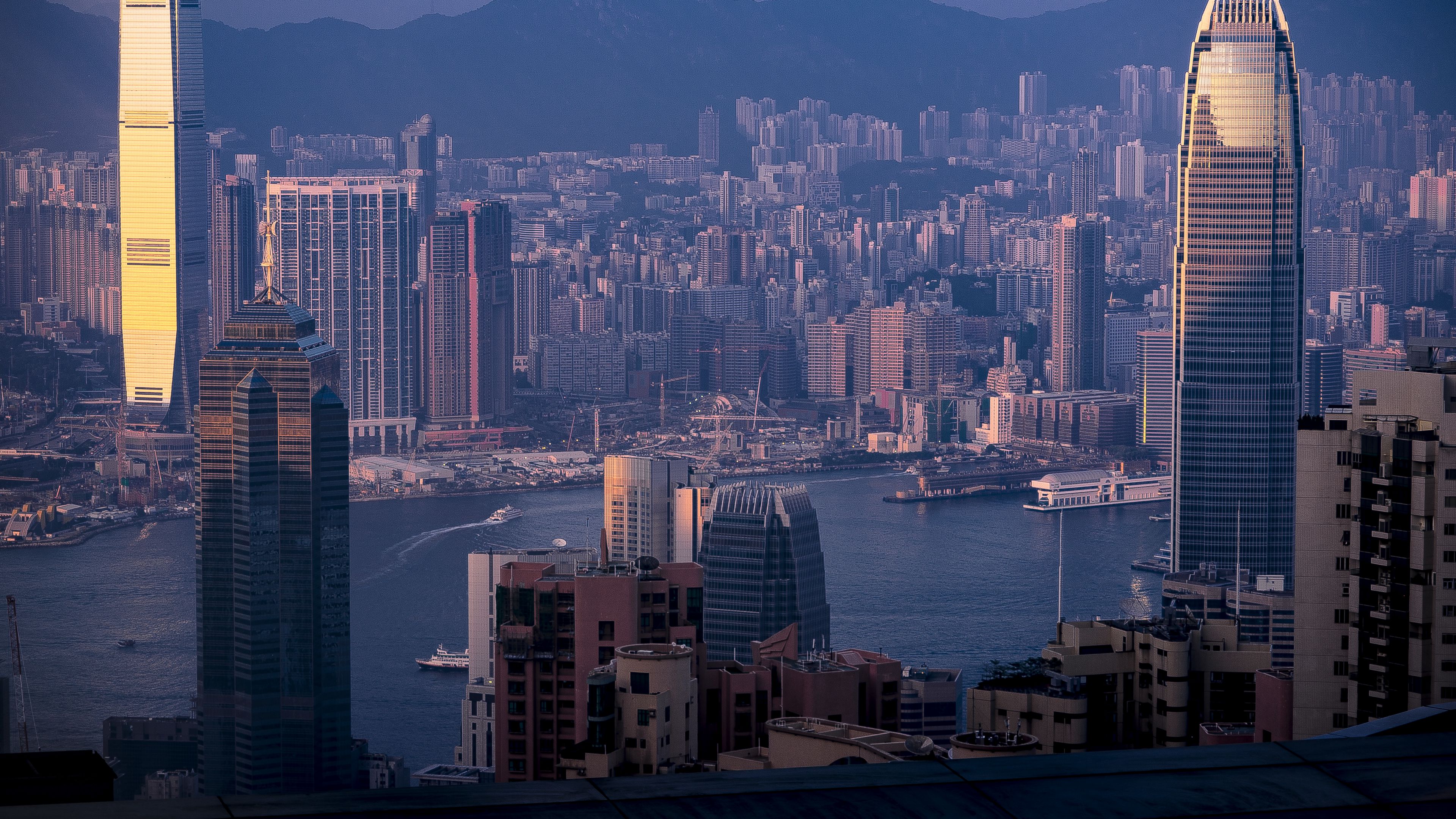 Download wallpaper 3840x2160 skyscrapers, buildings, river, city 4k uhd ...