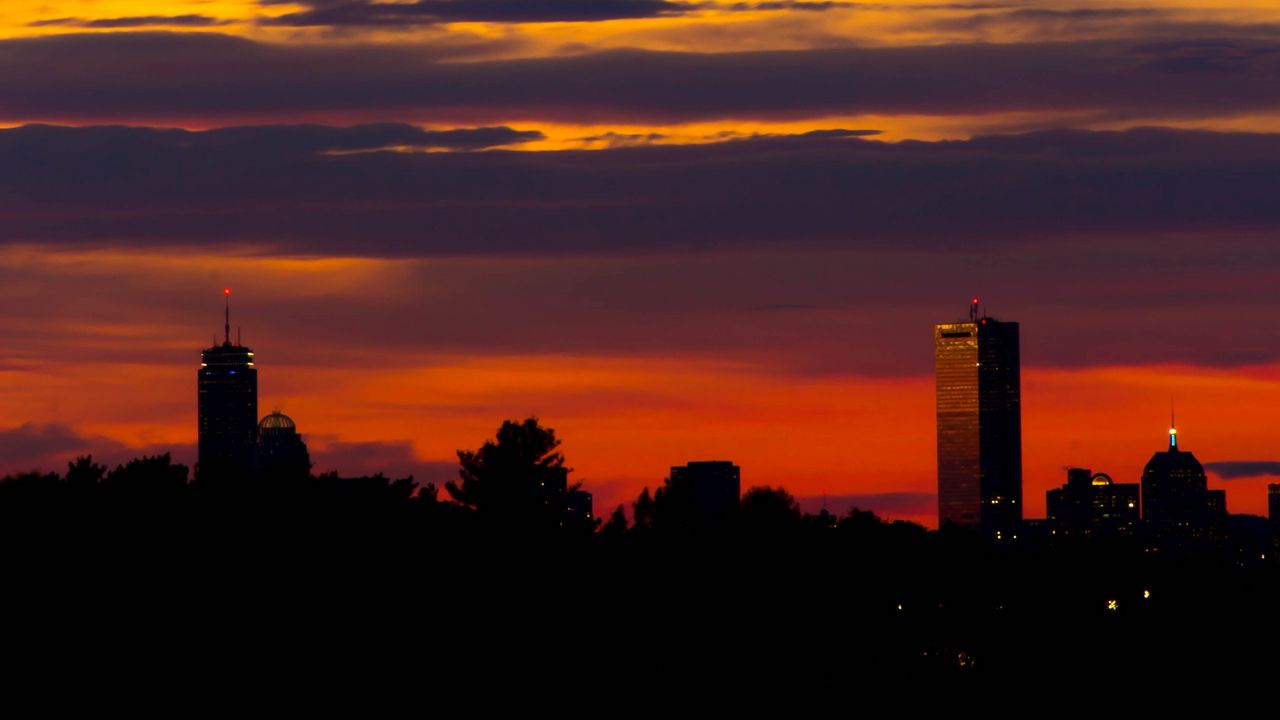 Wallpaper skyscrapers, city, buildings, sunset, sky hd, picture, image