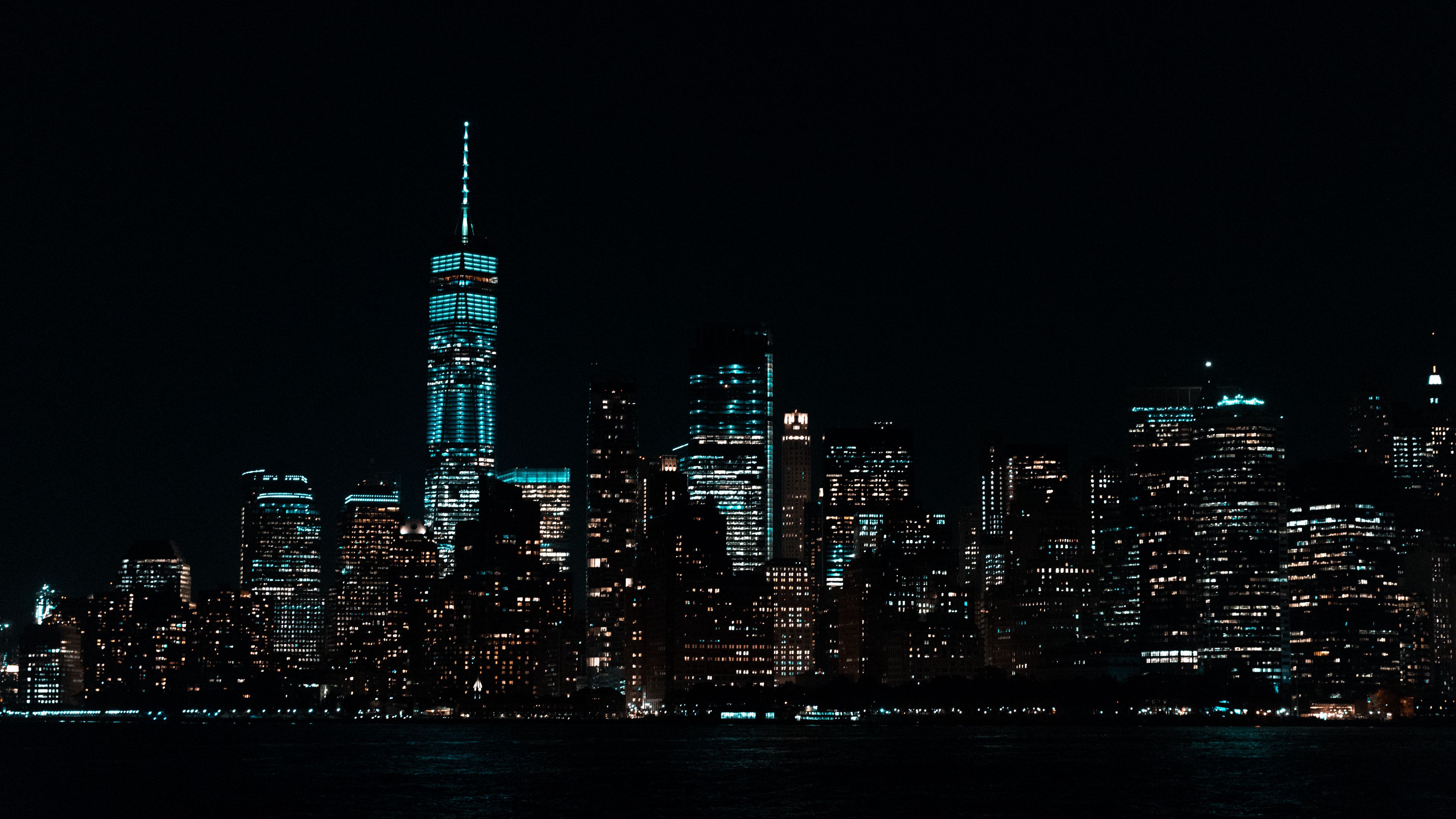 Download wallpaper 3840x2160 skyscrapers, night, panorama, light 4k uhd ...