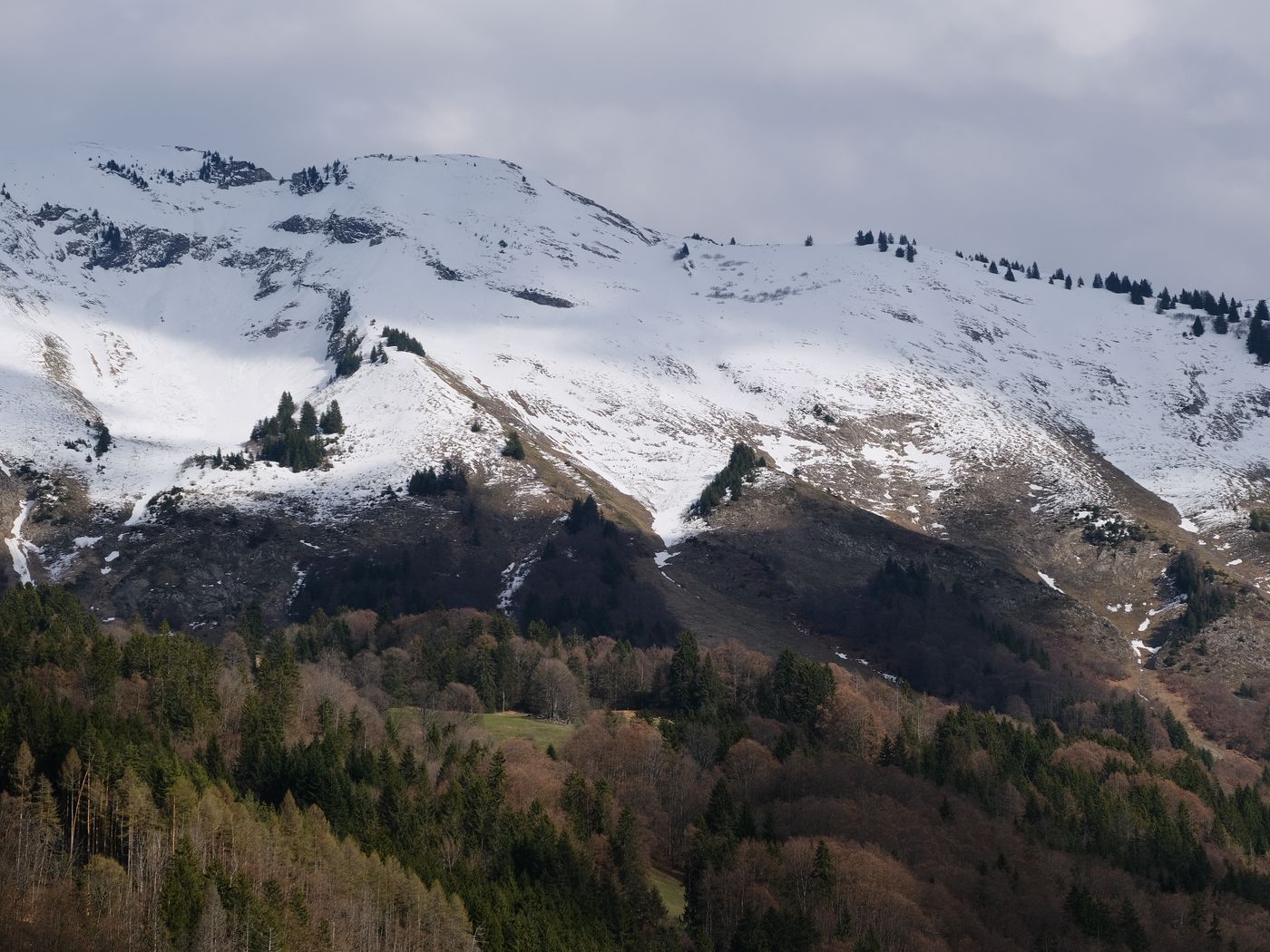 Download wallpaper 1400x1050 slope, mountain, snow, trees, landscape ...