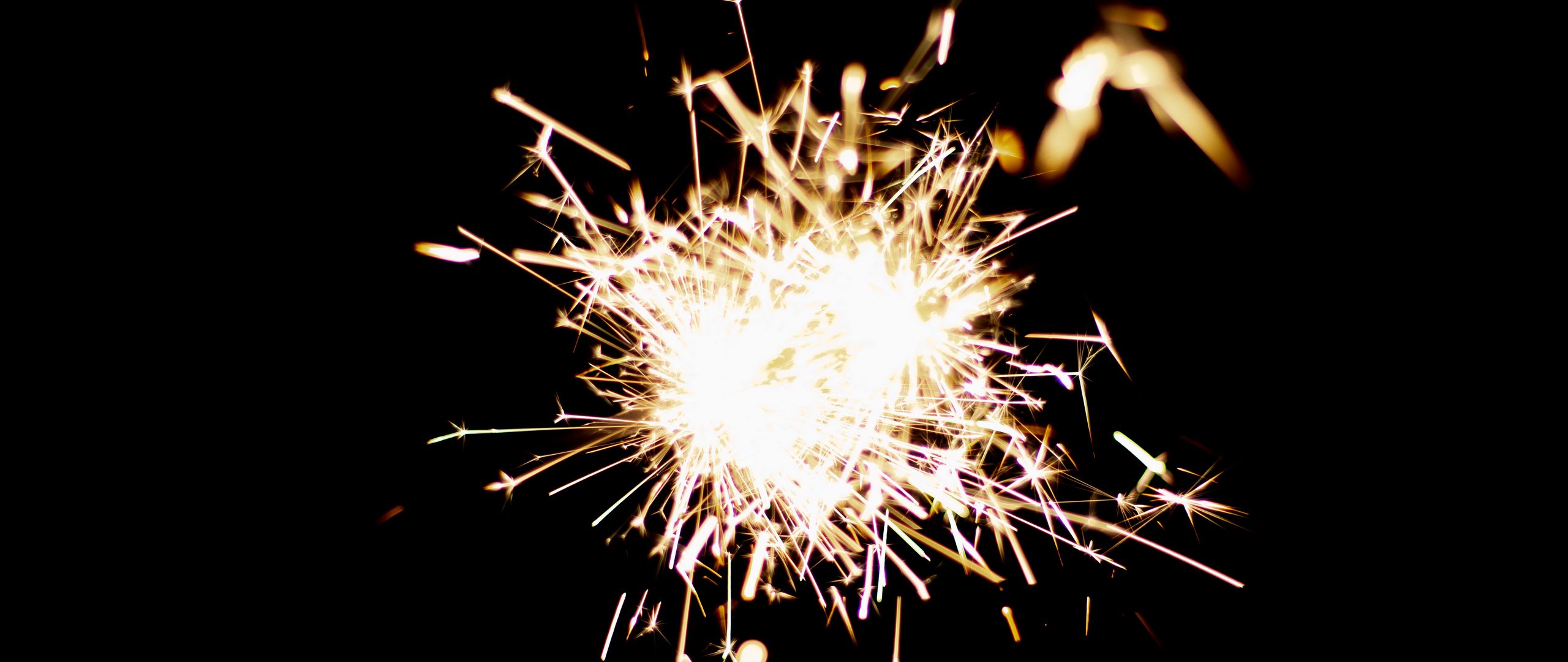 Download wallpaper 2560x1080 sparkler, sparks, glitter, rays, light ...