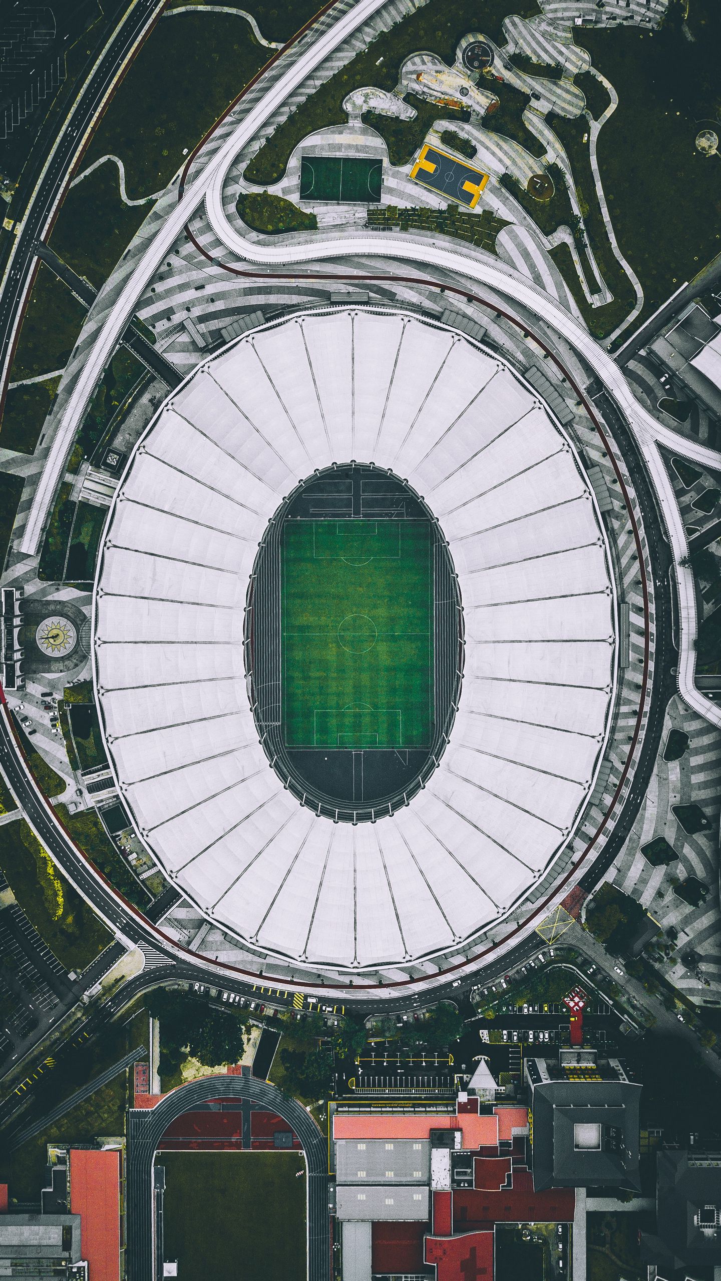Download wallpaper 1440x2560 stadium, architecture, top view, kuala ...