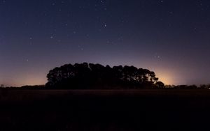 Wallpaper starry sky, night, horizon, shine, night landscape hd ...
