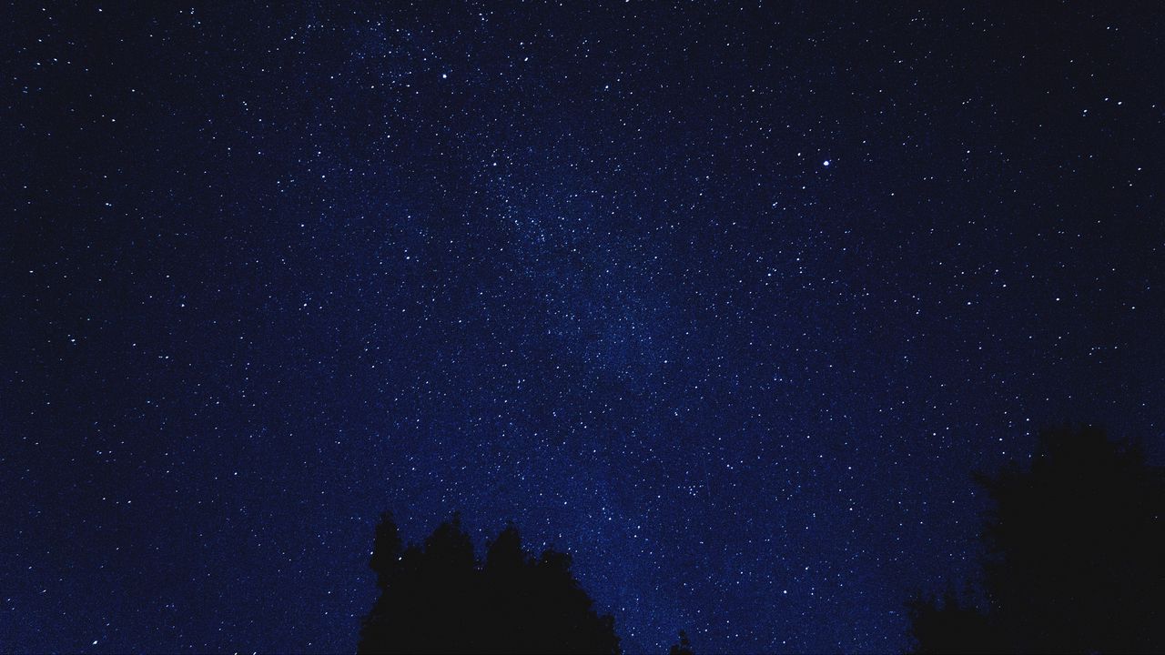 Download wallpaper 1280x720 starry sky, shine, night, blue hd, hdv ...