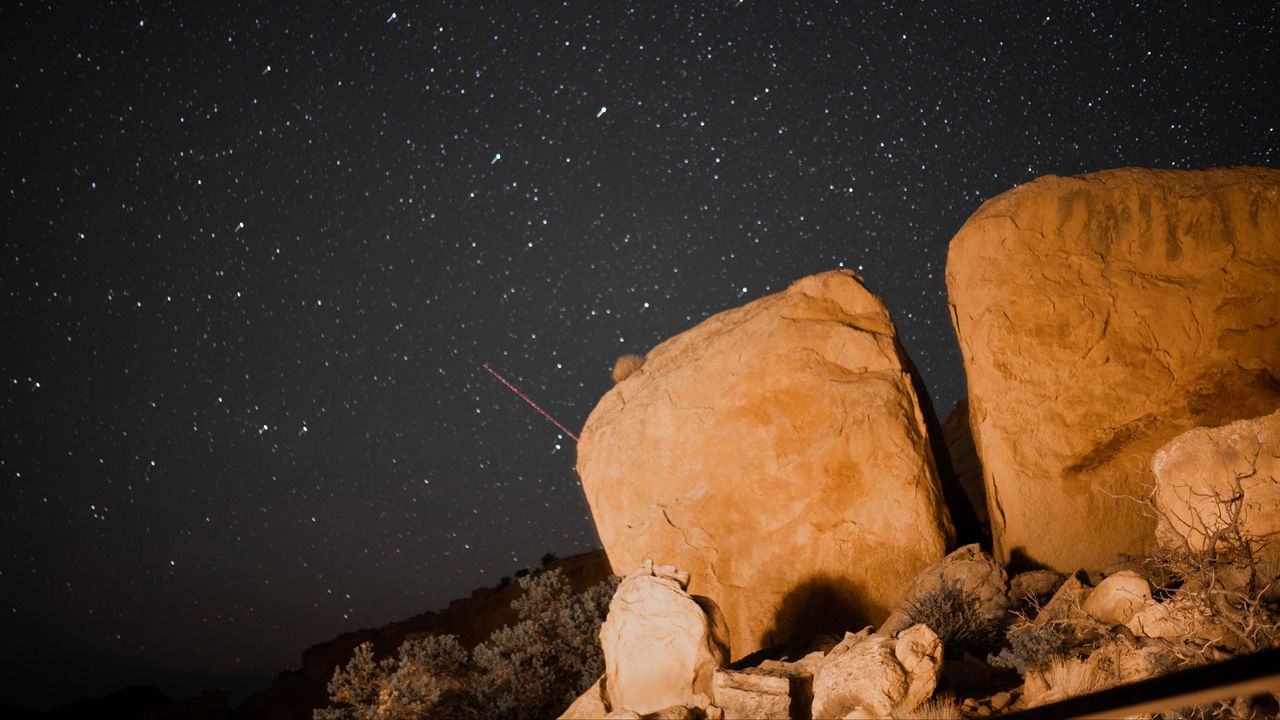 Wallpaper stones, rocks, stars, starry sky, night hd, picture, image