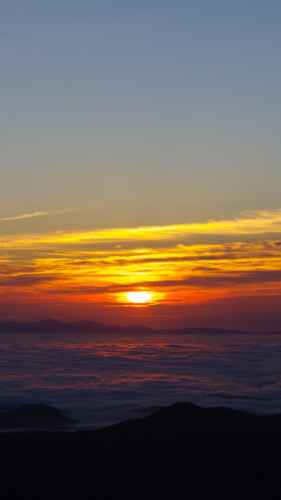 Download wallpaper 938x1668 sunset, clouds, mountains, dusk iphone 8/7 ...