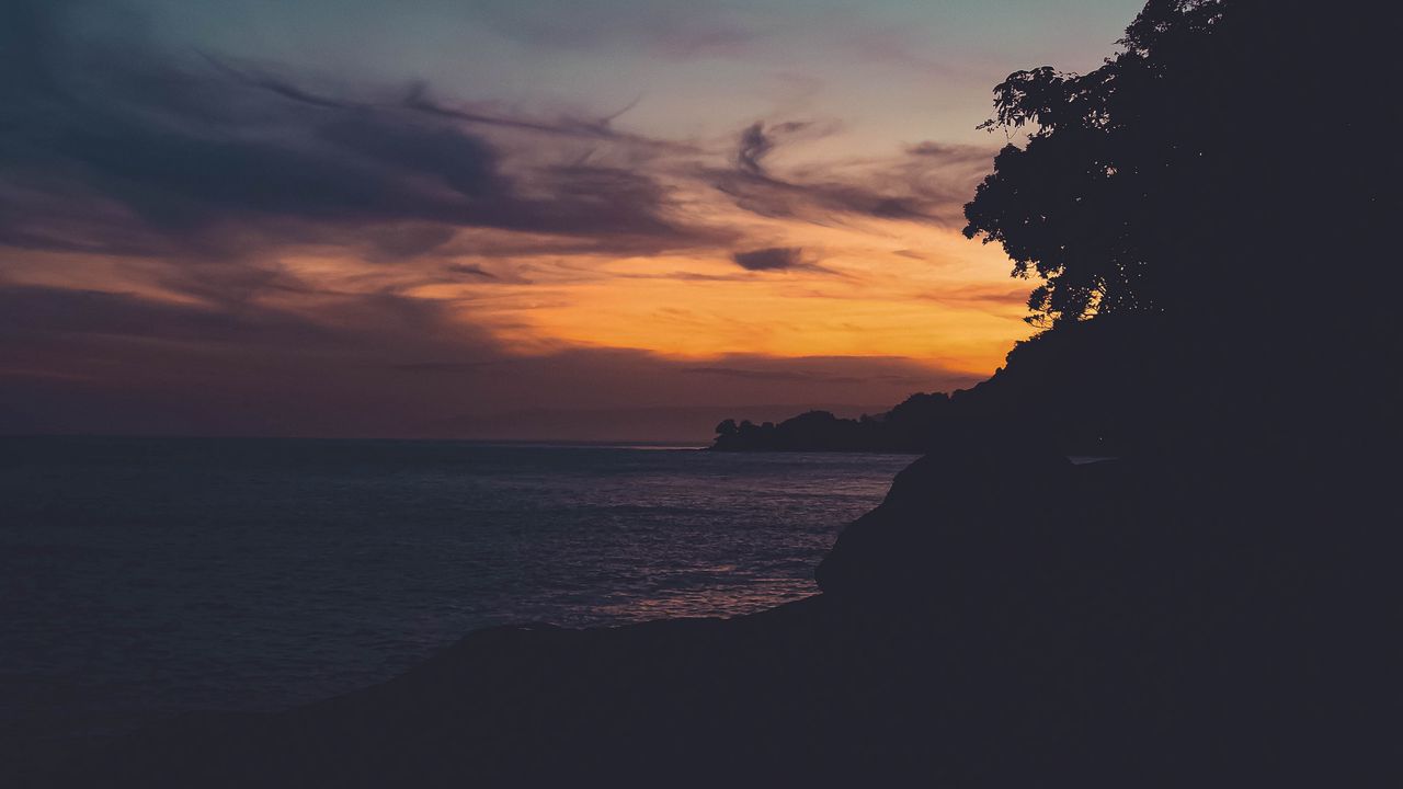 Wallpaper sunset, horizon, dark hd, picture, image