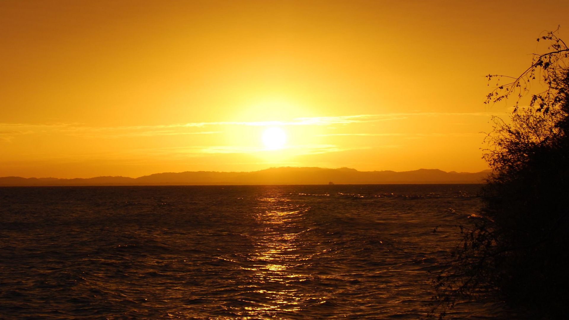 Download wallpaper 1920x1080 sunset, ripples, water, horizon full hd ...
