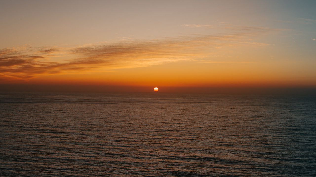 Wallpaper sunset, sun, sea, horizon, water hd, picture, image