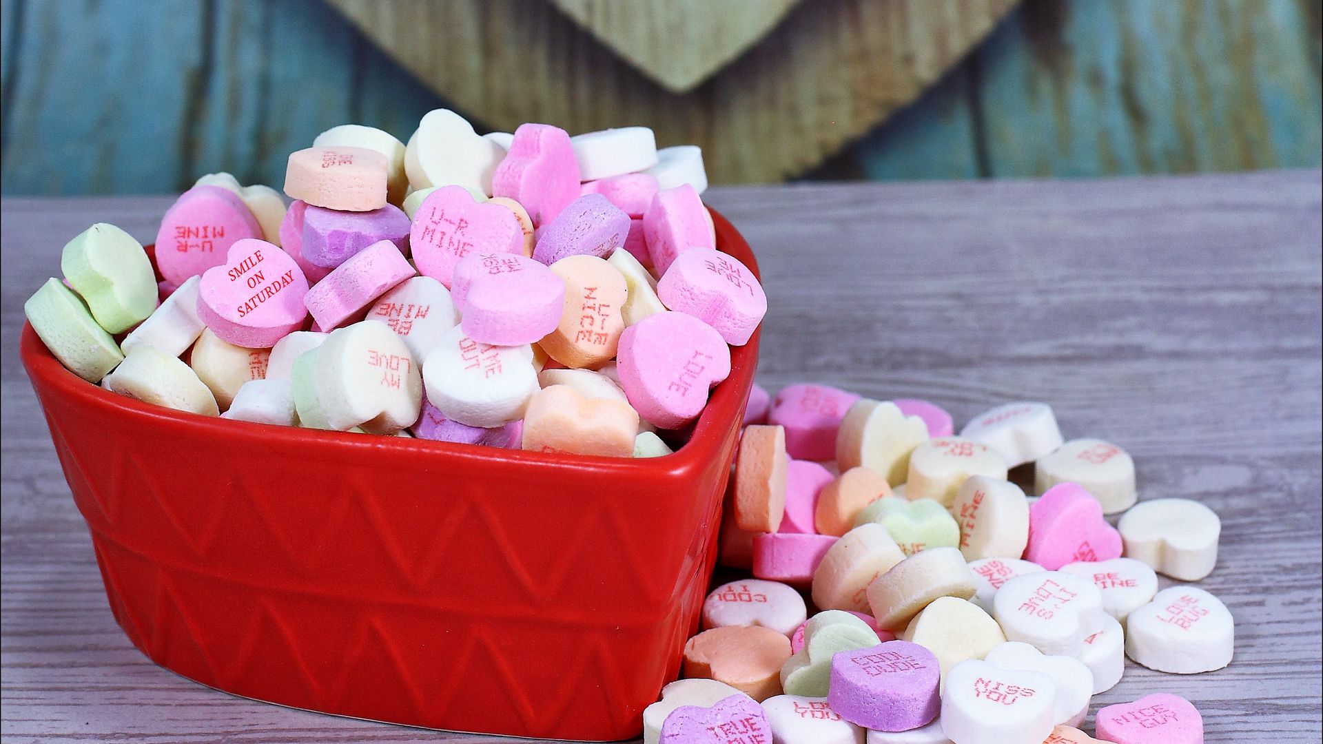 Download wallpaper 1920x1080 candies, hearts, sweets, food full hd ...