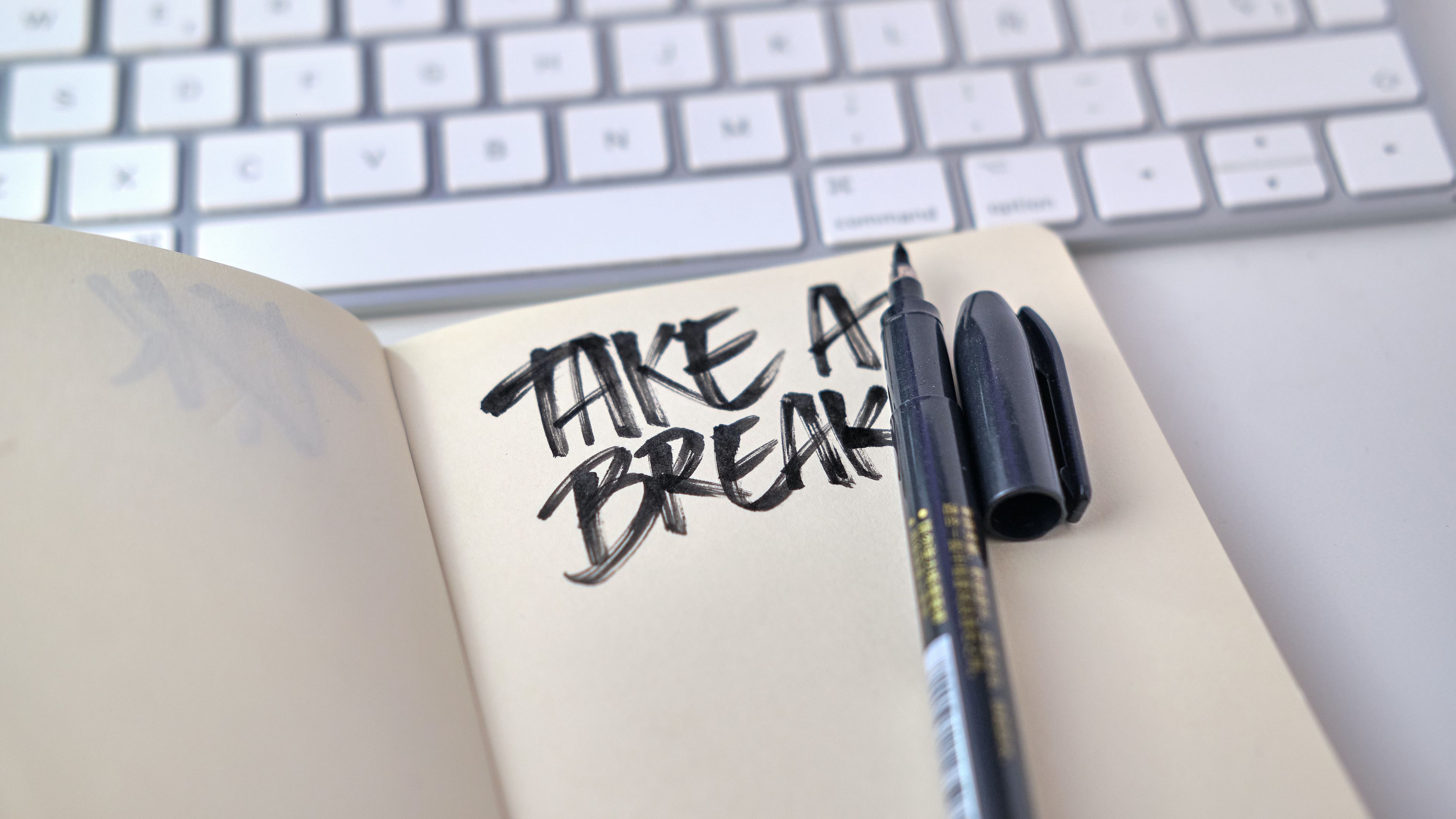 Download wallpaper 3840x2160 take a break, marker, inscription, words ...
