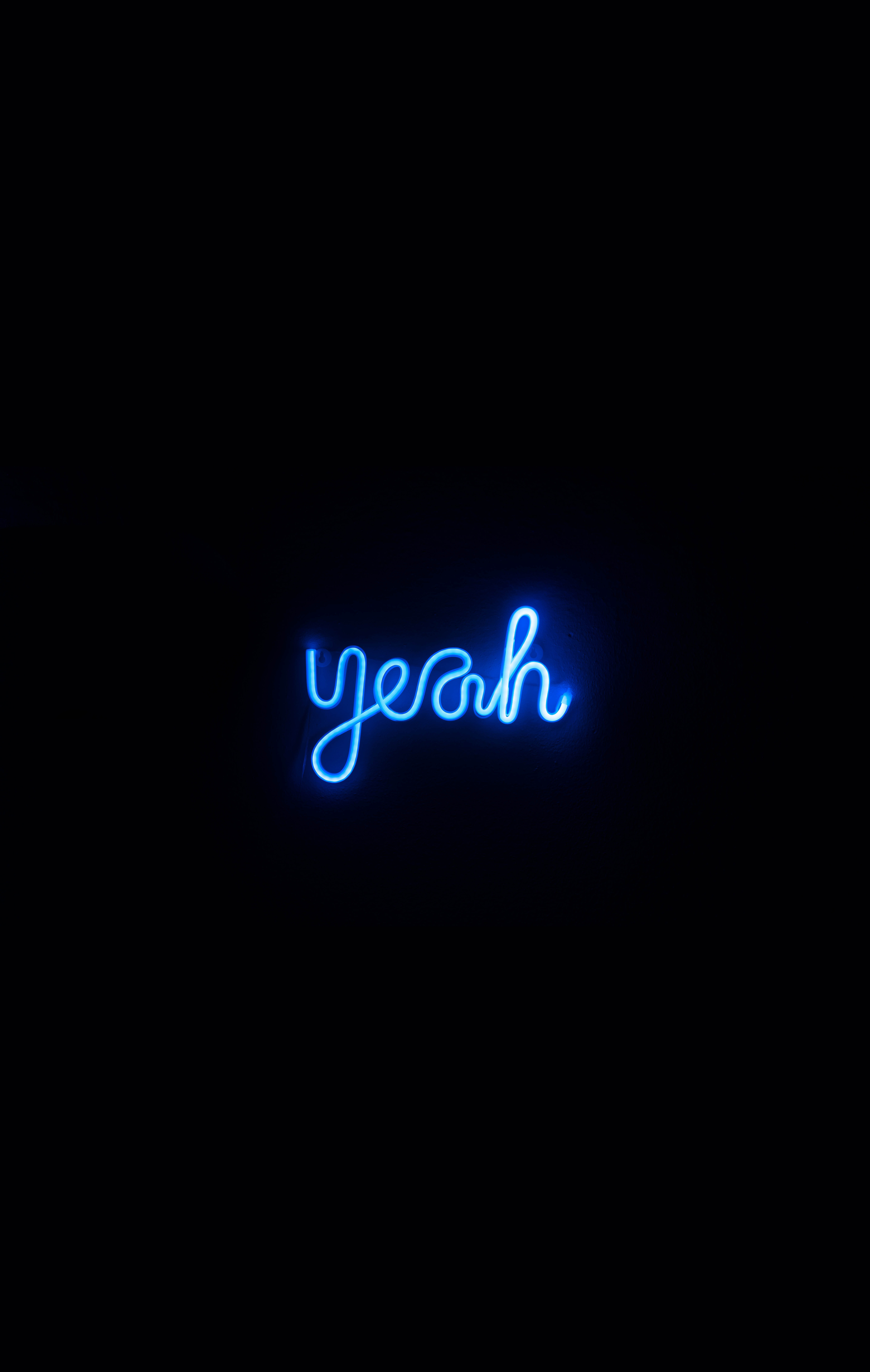 Download wallpaper 4438x7000 text, neon, word, glow, blue hd background