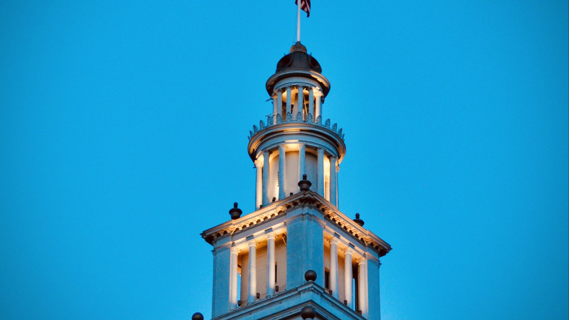 Download wallpaper 1920x1080 tower, building, architecture, lights full ...
