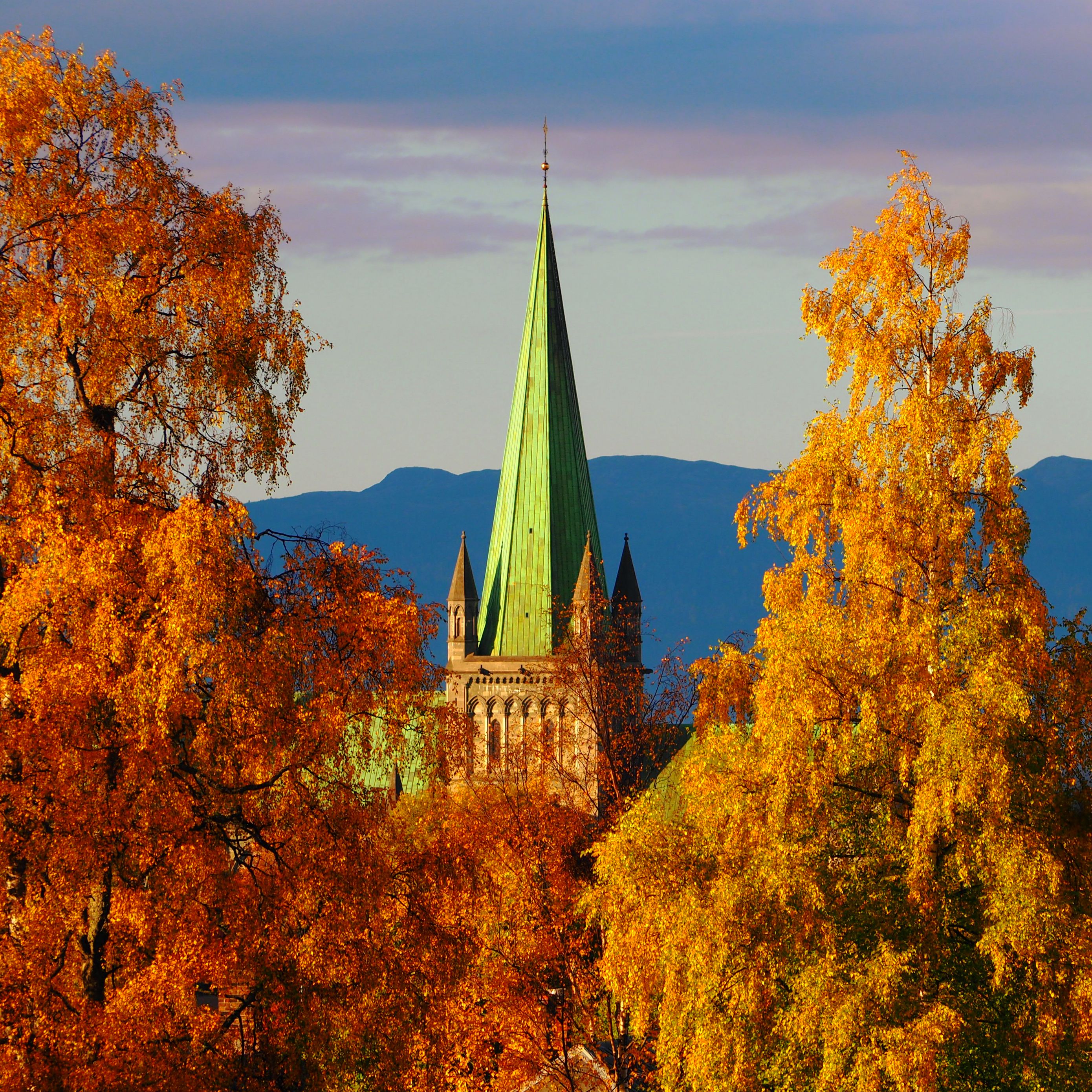 Download wallpaper 2780x2780 tower, building, autumn, trees ipad air ...