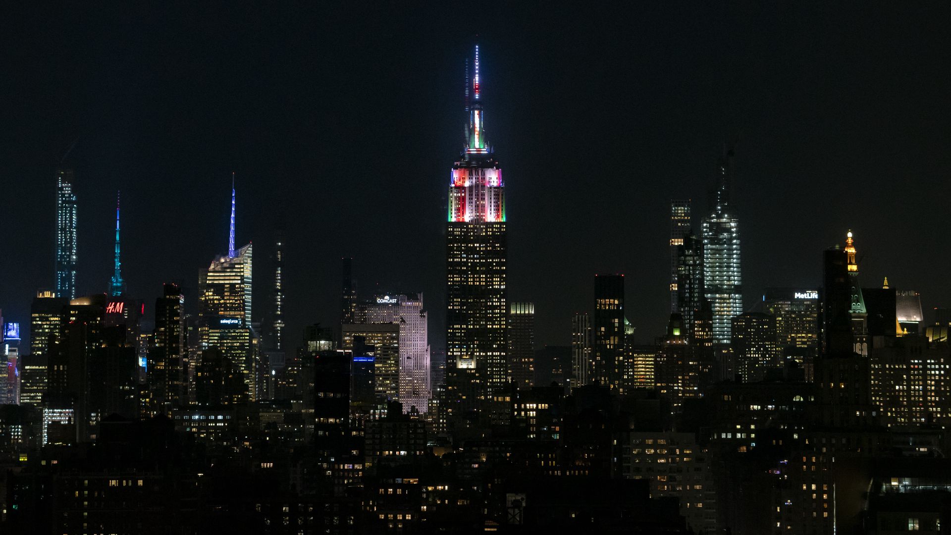 Download wallpaper 1920x1080 tower, building, lights, night full hd ...