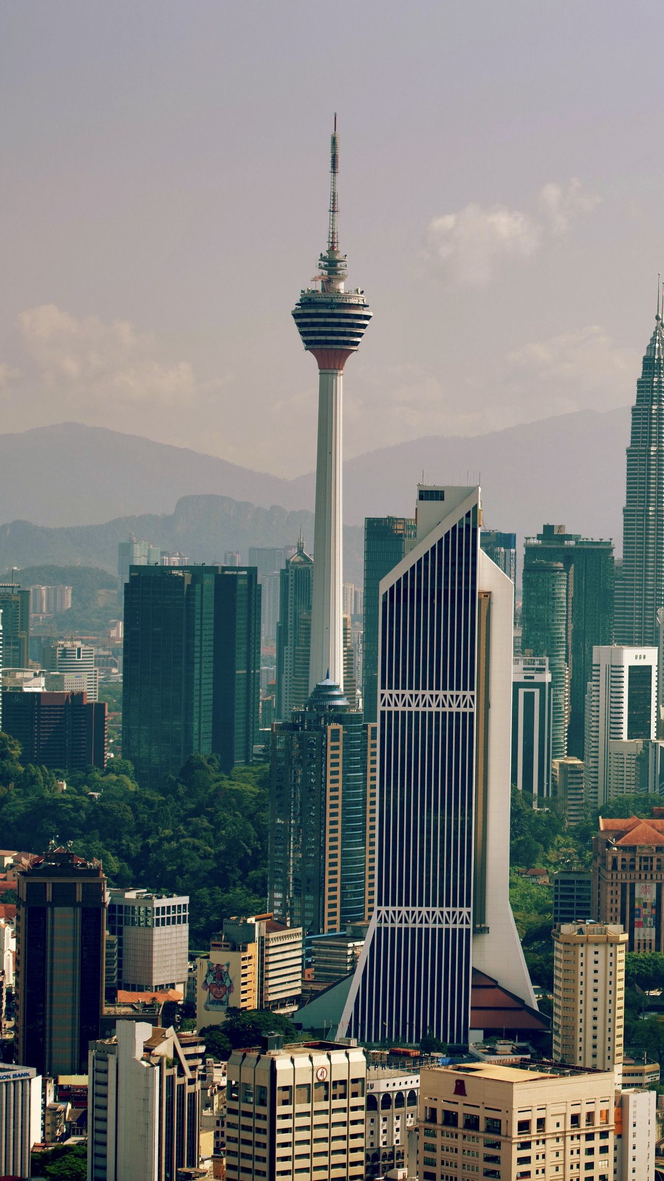Download wallpaper 1350x2400 tower, skyscrapers, buildings, city, view ...