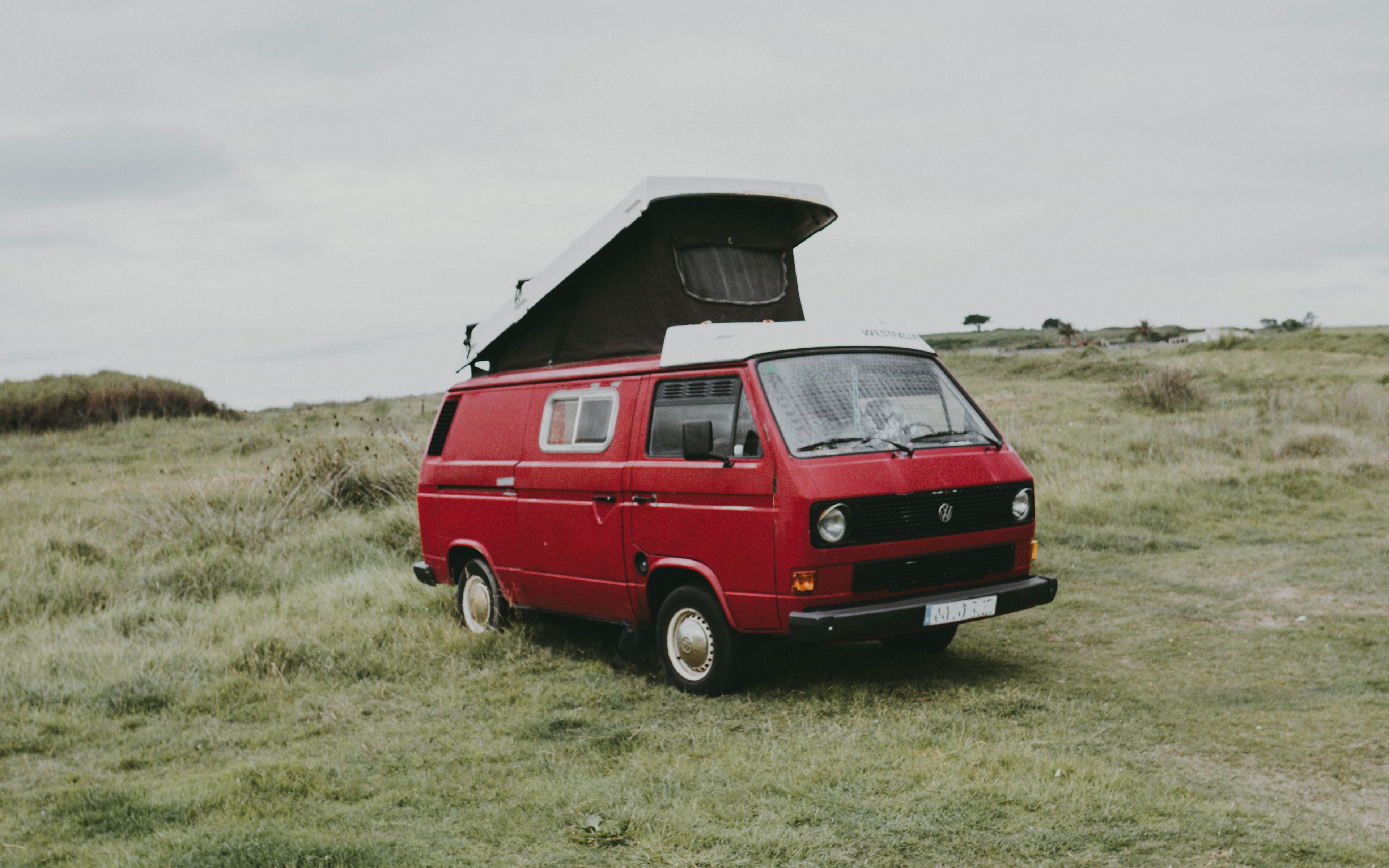 Download wallpaper 3840x2400 van, car, red, nature 4k ultra hd 16:10 hd ...