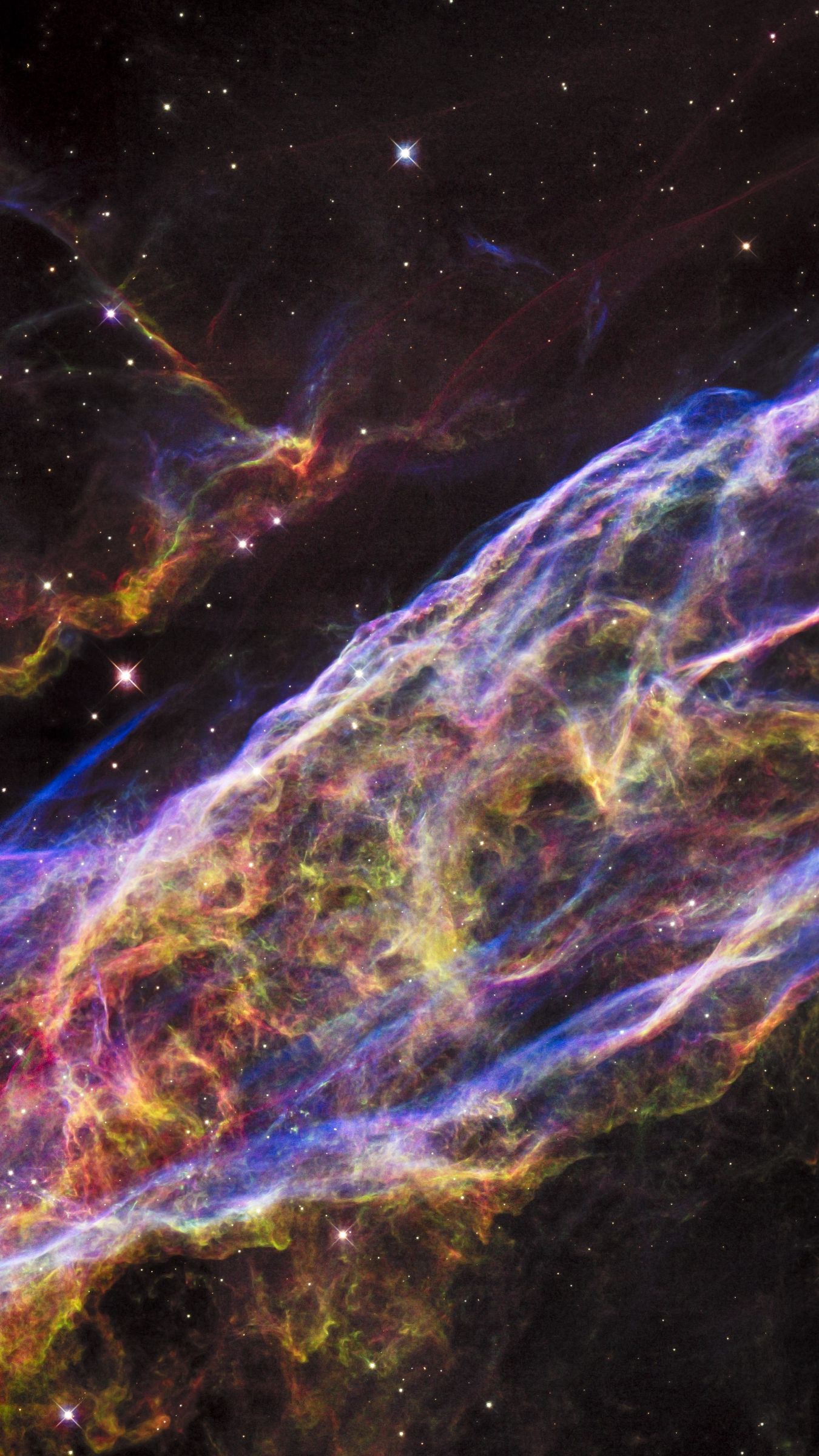 Download wallpaper 1350x2400 veil nebula, nebula, stars, glow, space ...