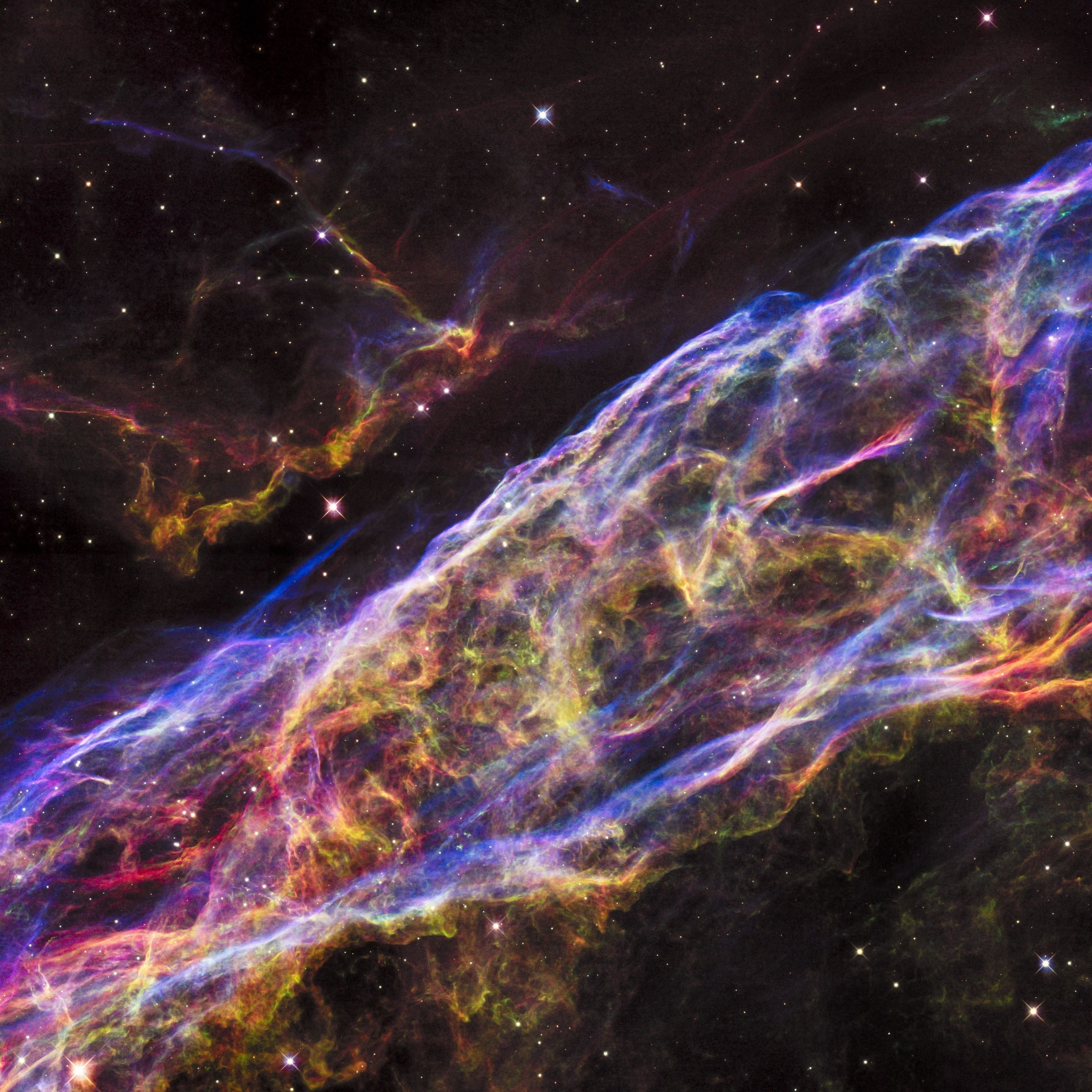 Download wallpaper 3415x3415 veil nebula, nebula, stars, glow, space ...