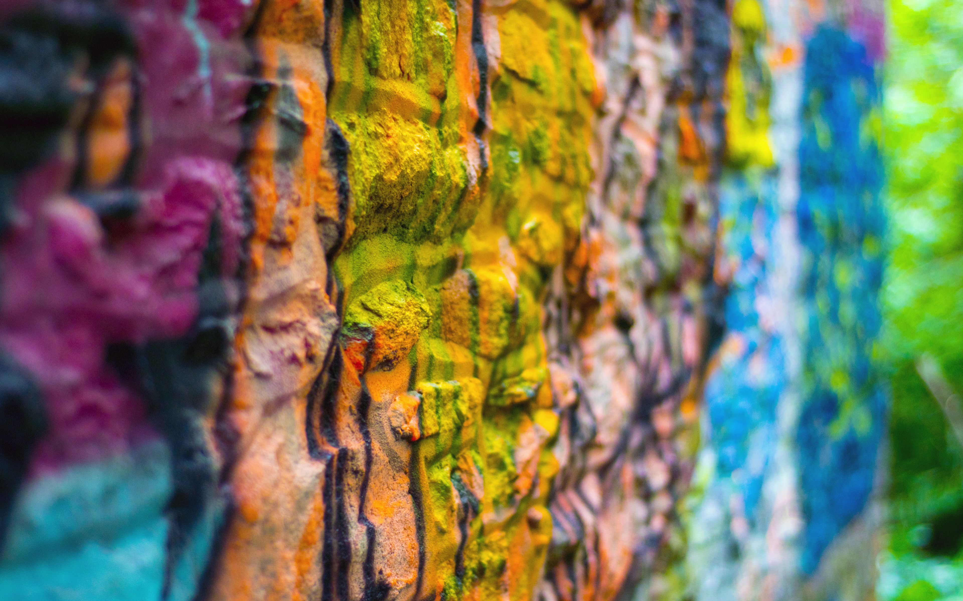 Download wallpaper 3840x2400 wall, paint, colorful, macro, surface 4k ...
