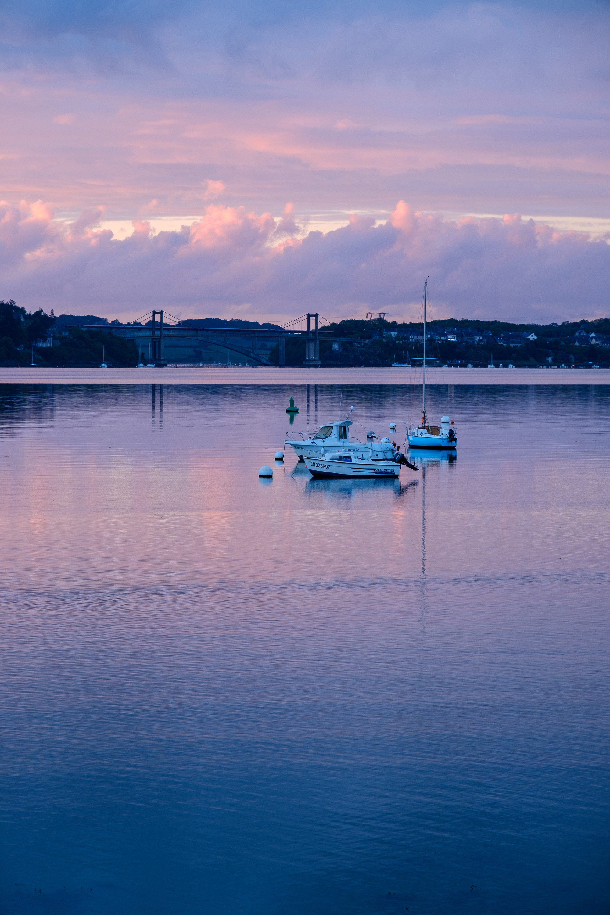 Download wallpaper 2000x3000 water, boats, twilight, landscape hd ...