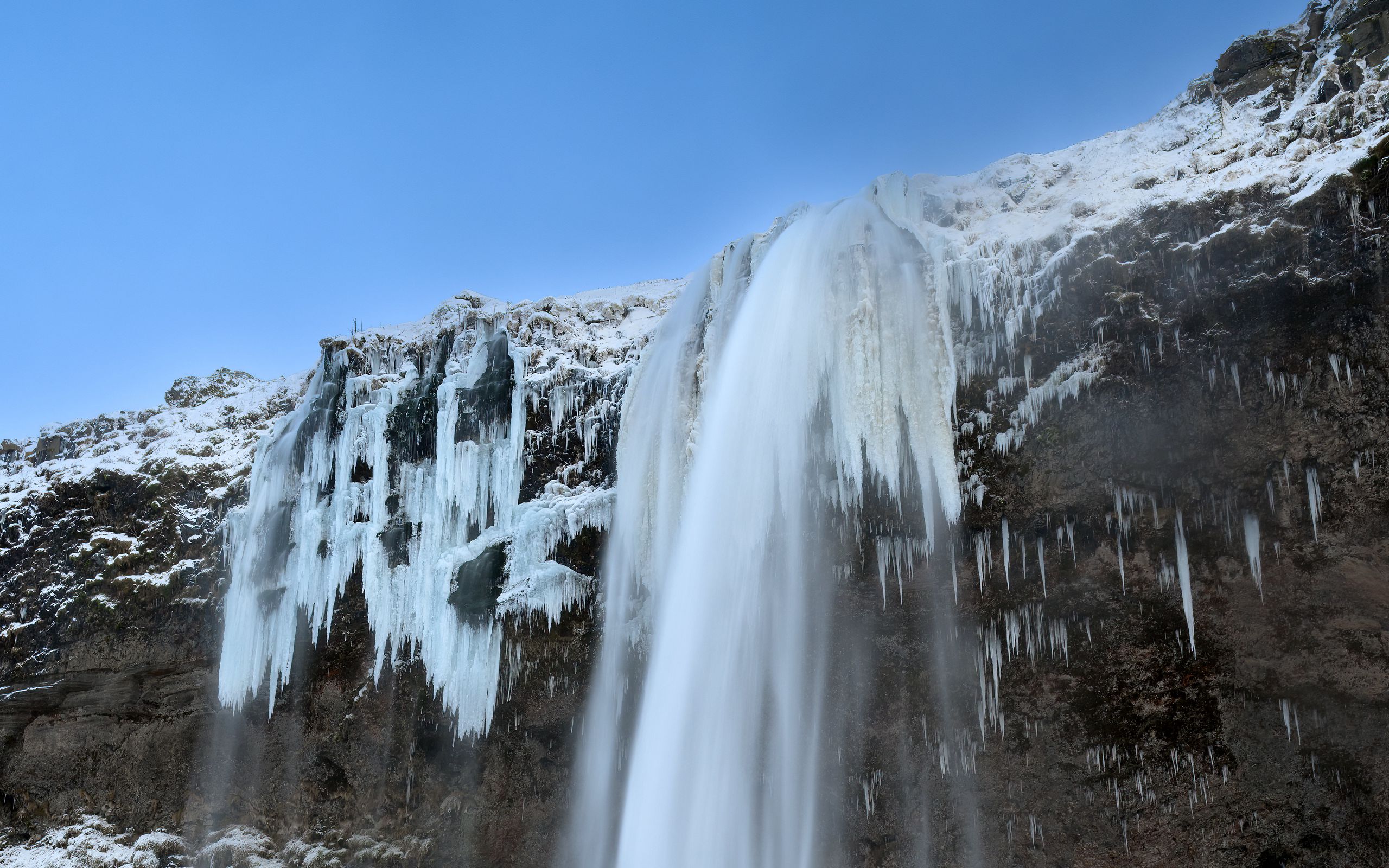 Download wallpaper 2560x1600 waterfall, ice, snow, winter, landscape ...