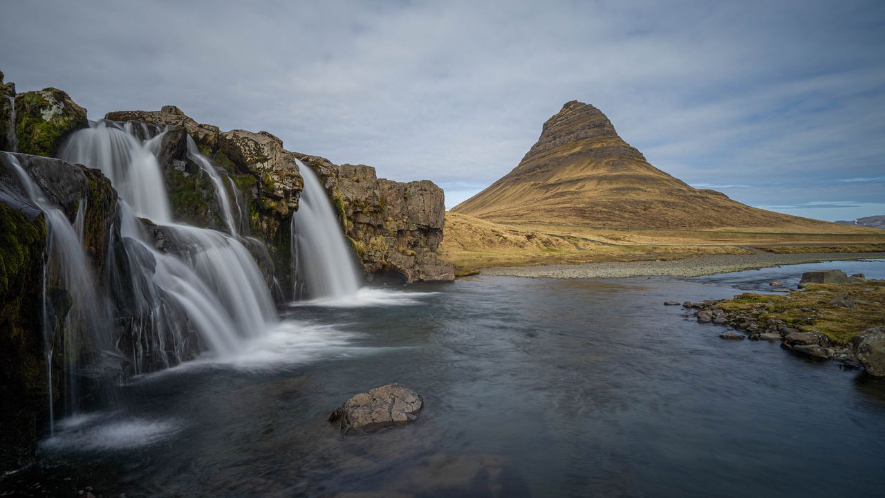 Wallpaper waterfall, rocks, river, water, landscape hd, picture, image