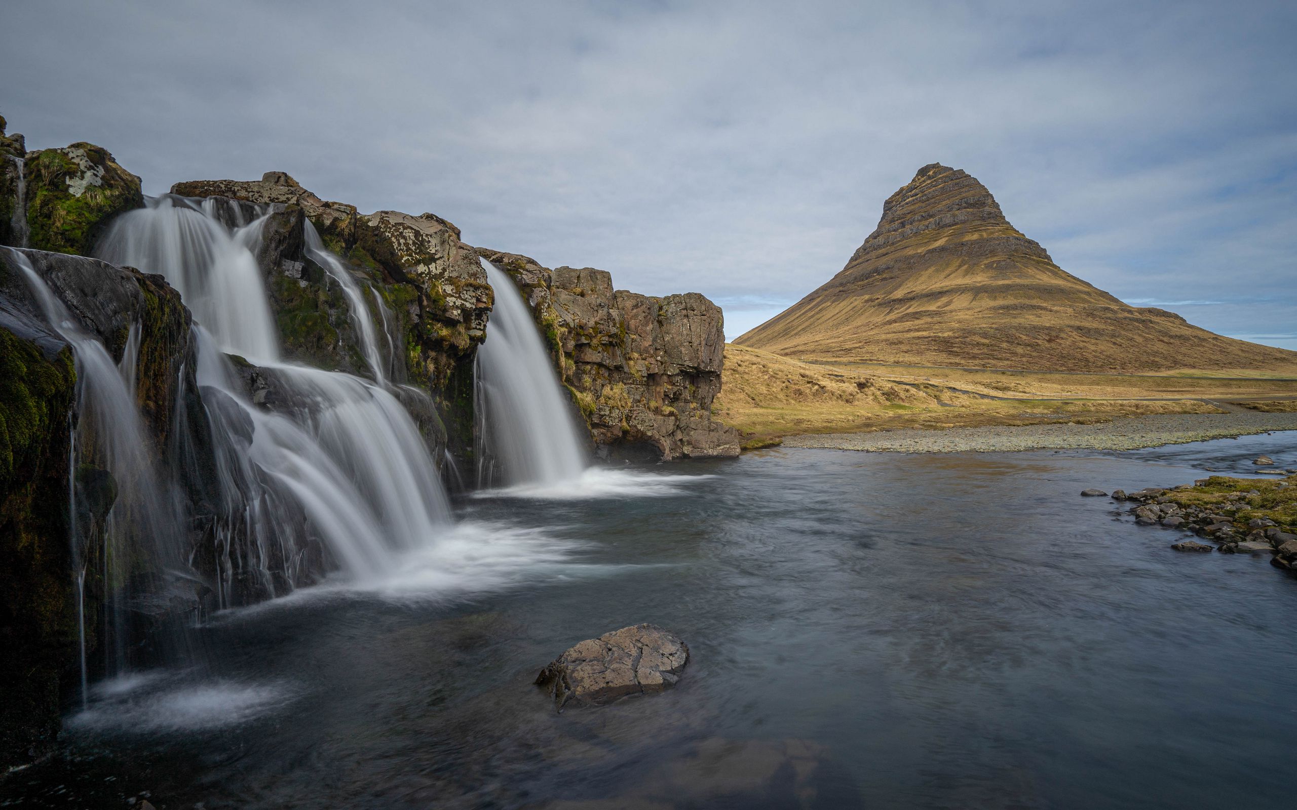 Download wallpaper 2560x1600 waterfall, rocks, river, water, landscape ...