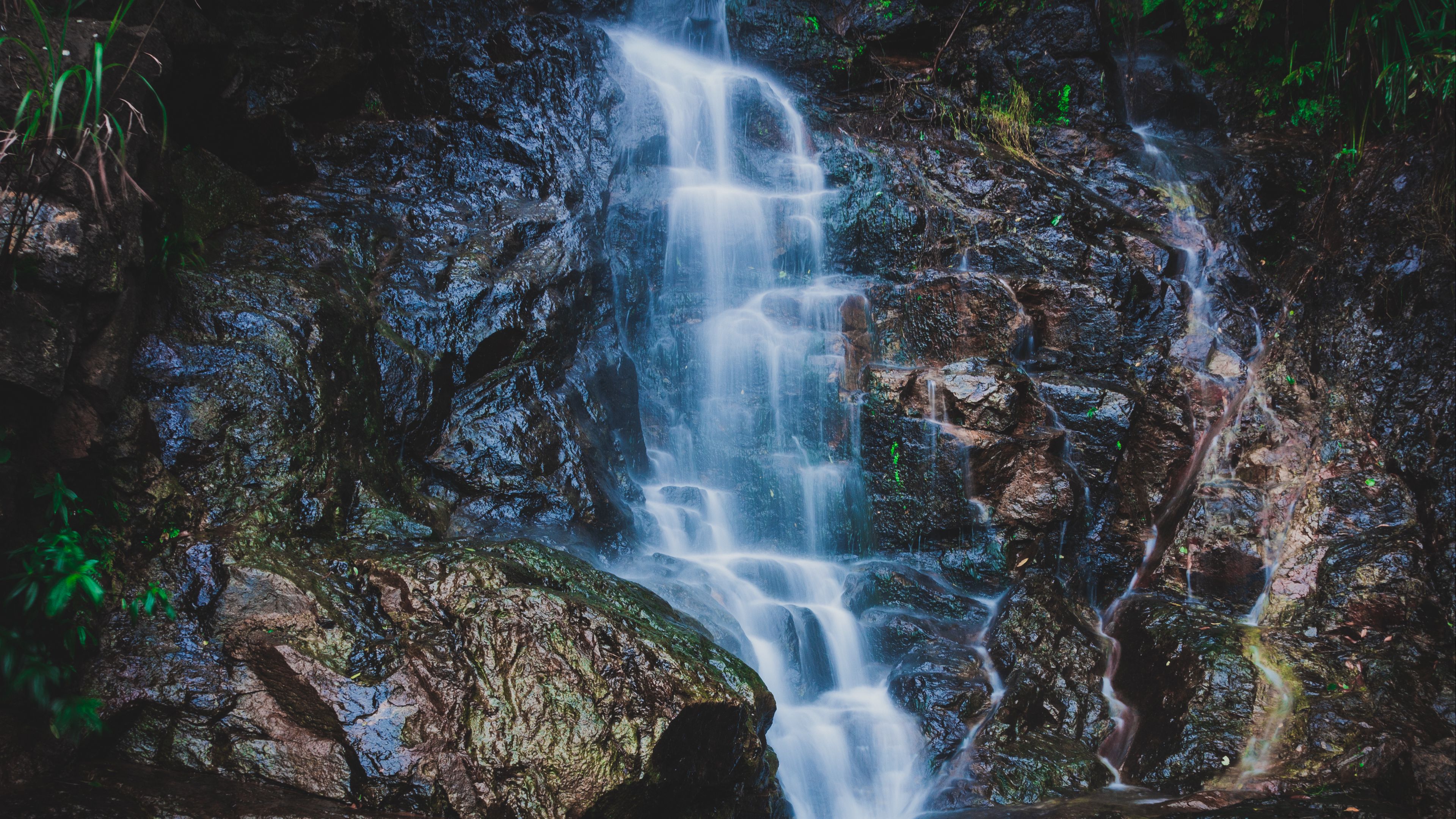 Download wallpaper 3840x2160 waterfall, rocks, spray, stones 4k uhd 16: ...