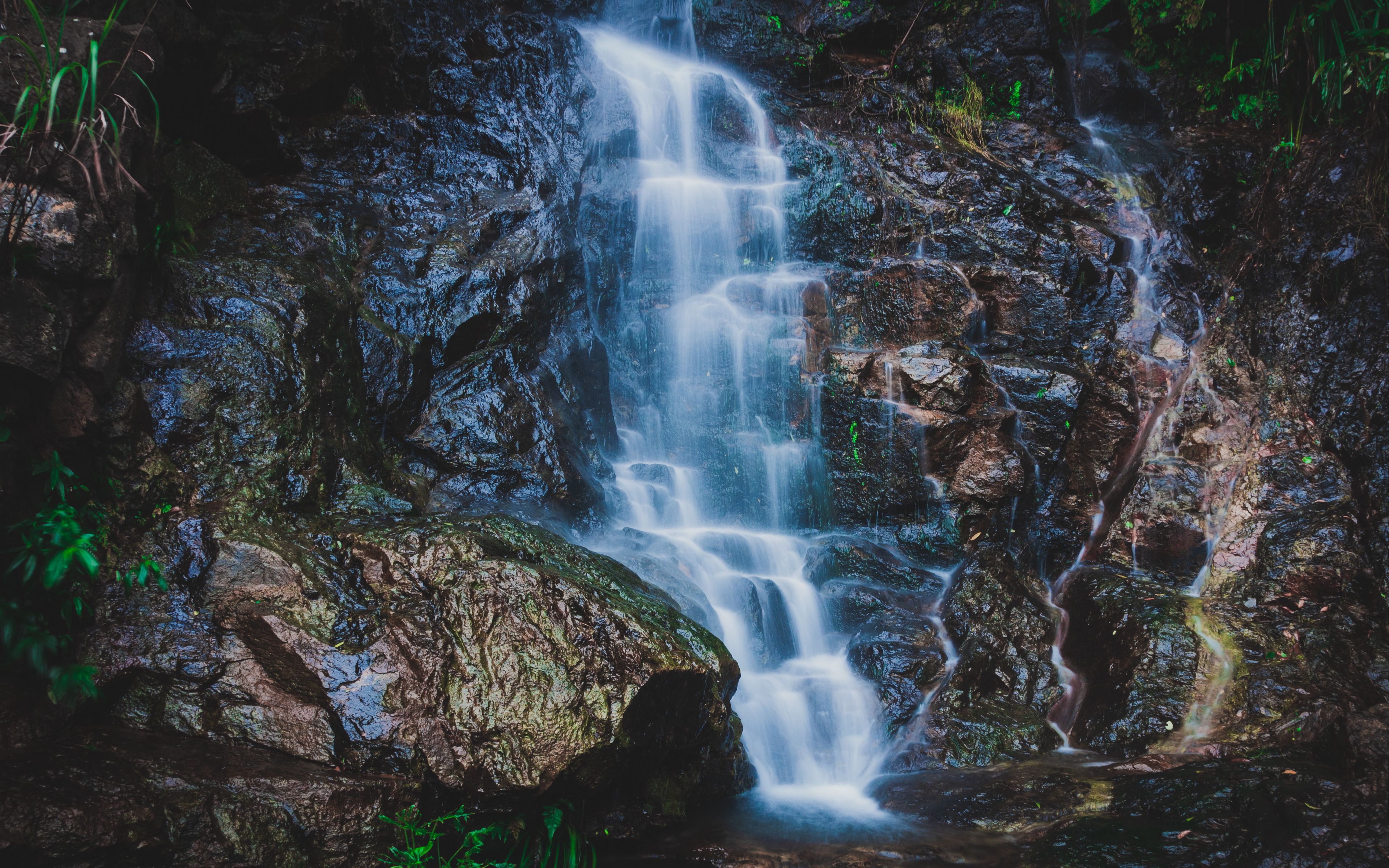 Download wallpaper 3840x2400 waterfall, rocks, spray, stones 4k ultra ...