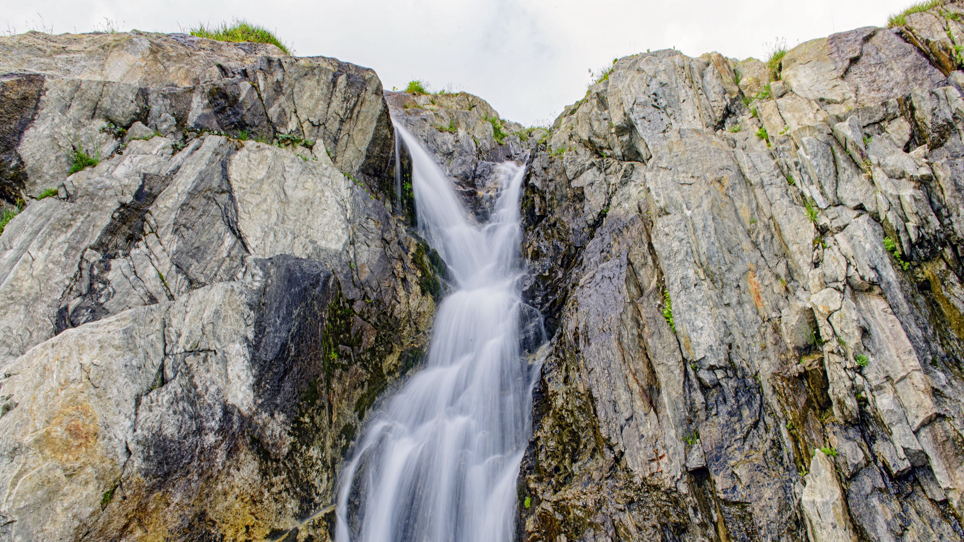 Download wallpaper 3840x2160 waterfall, rocks, stones, stone, sky 4k ...