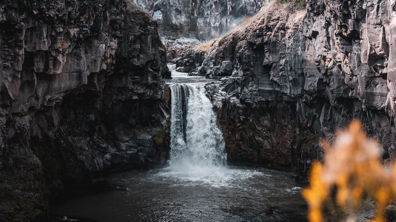 Wallpaper waterfall, rocks, water, landscape, nature hd, picture, image