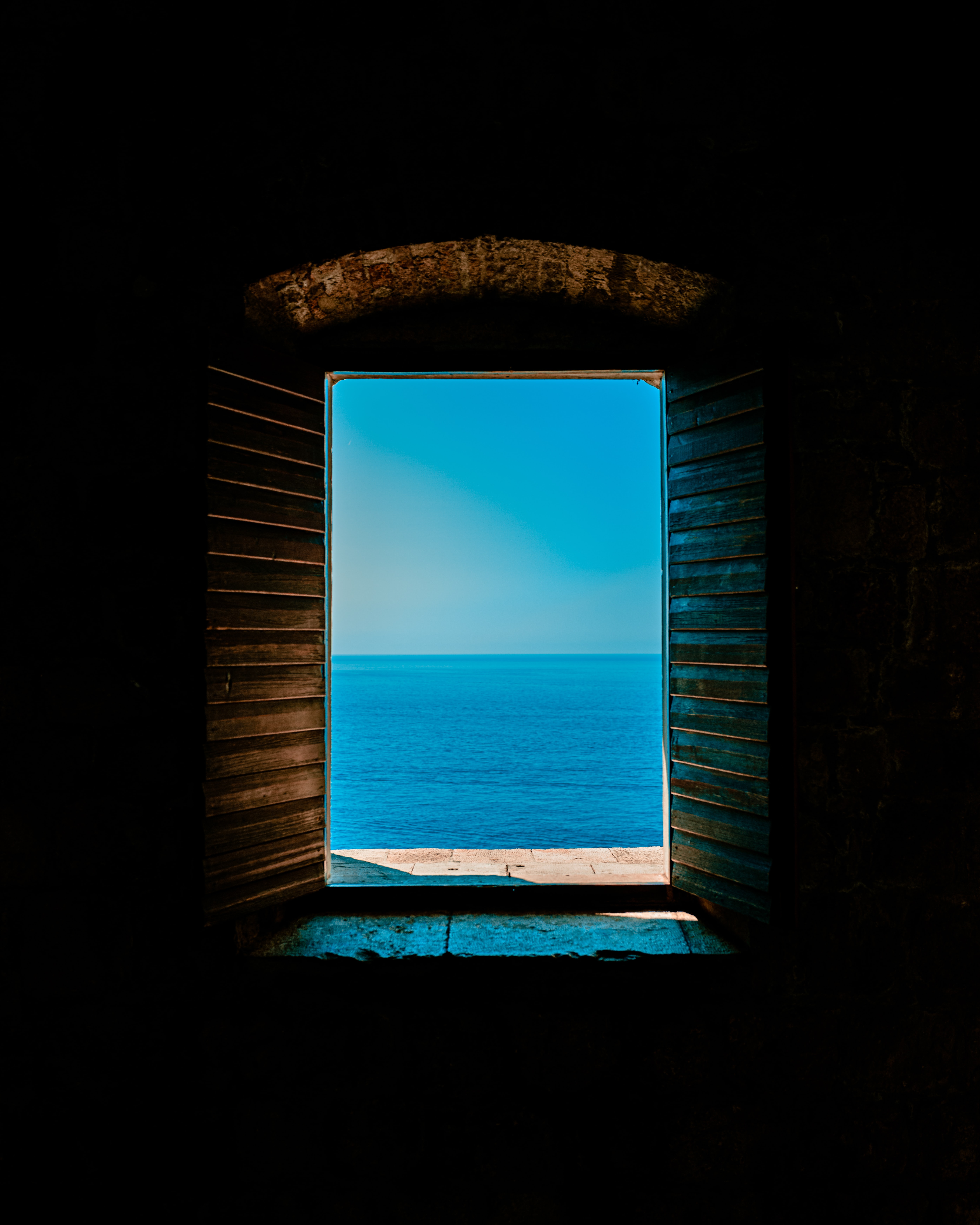 Download wallpaper 5584x6980 window, building, sea, horizon, sky hd ...