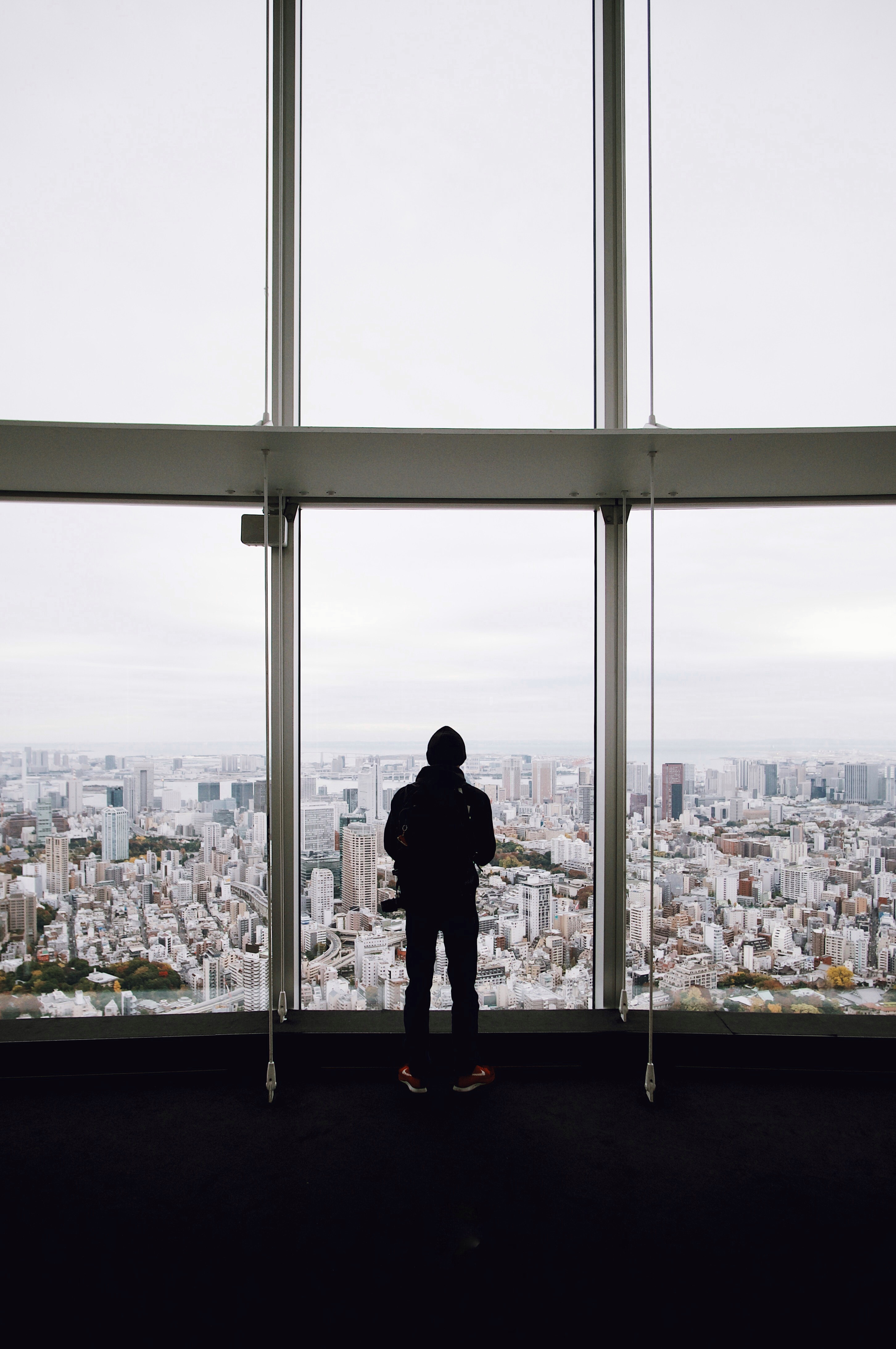 Download wallpaper 2905x4373 window, loneliness, overview, city, view ...