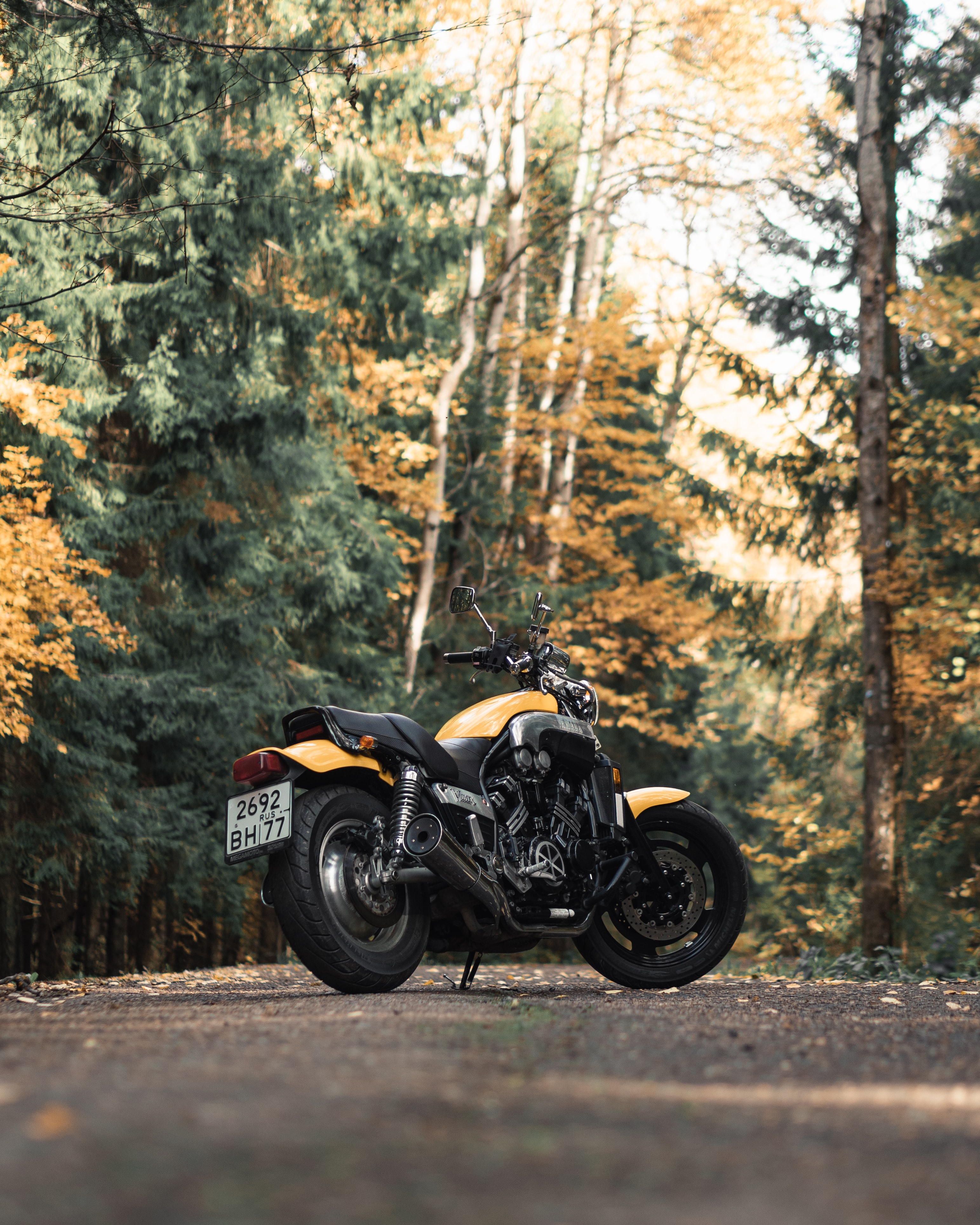 Download wallpaper 3086x3857 yamaha, bike, motorcycle, side view, trees ...