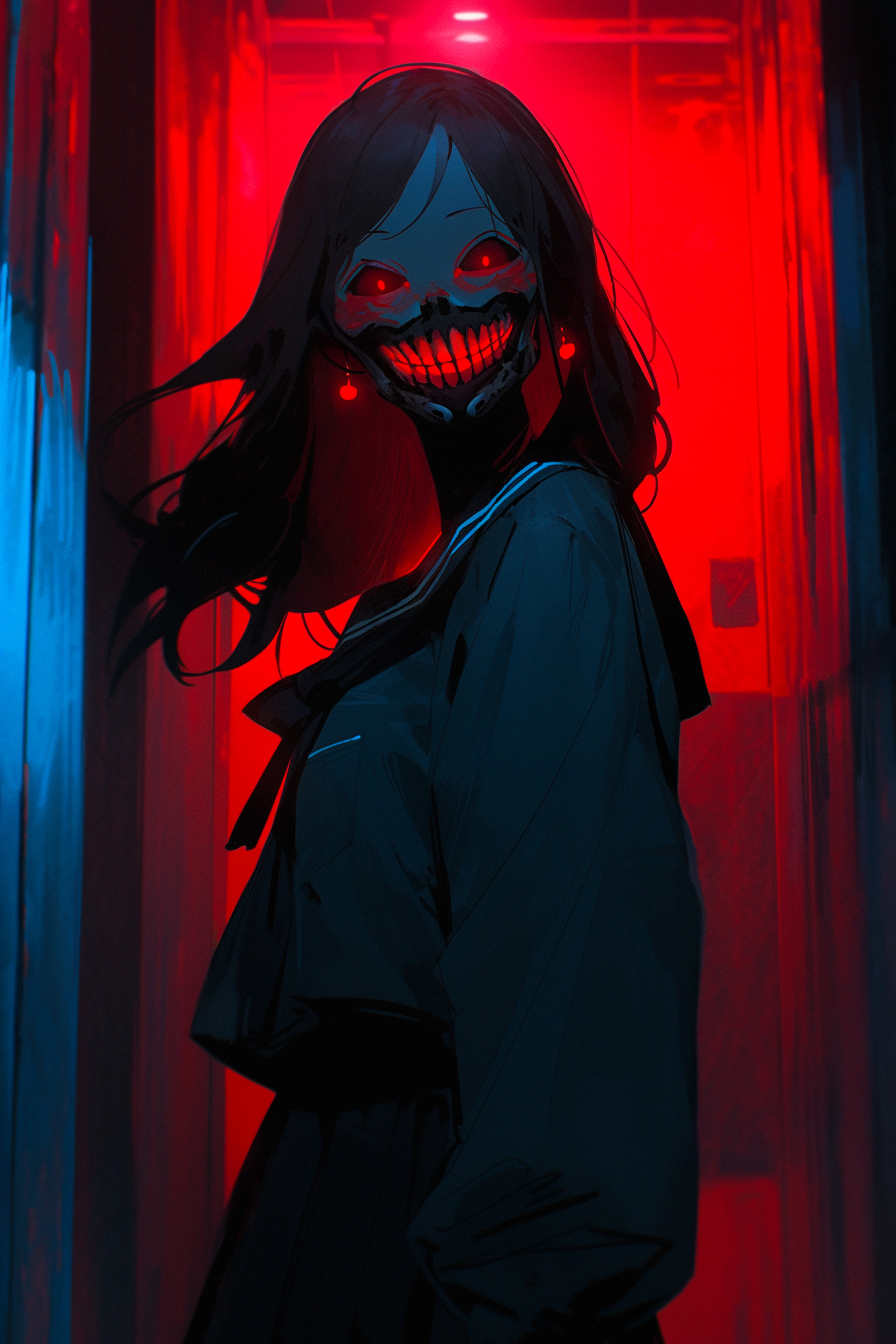 Download wallpaper 1792x2688 zombie, skeleton, monster, dark, anime ...